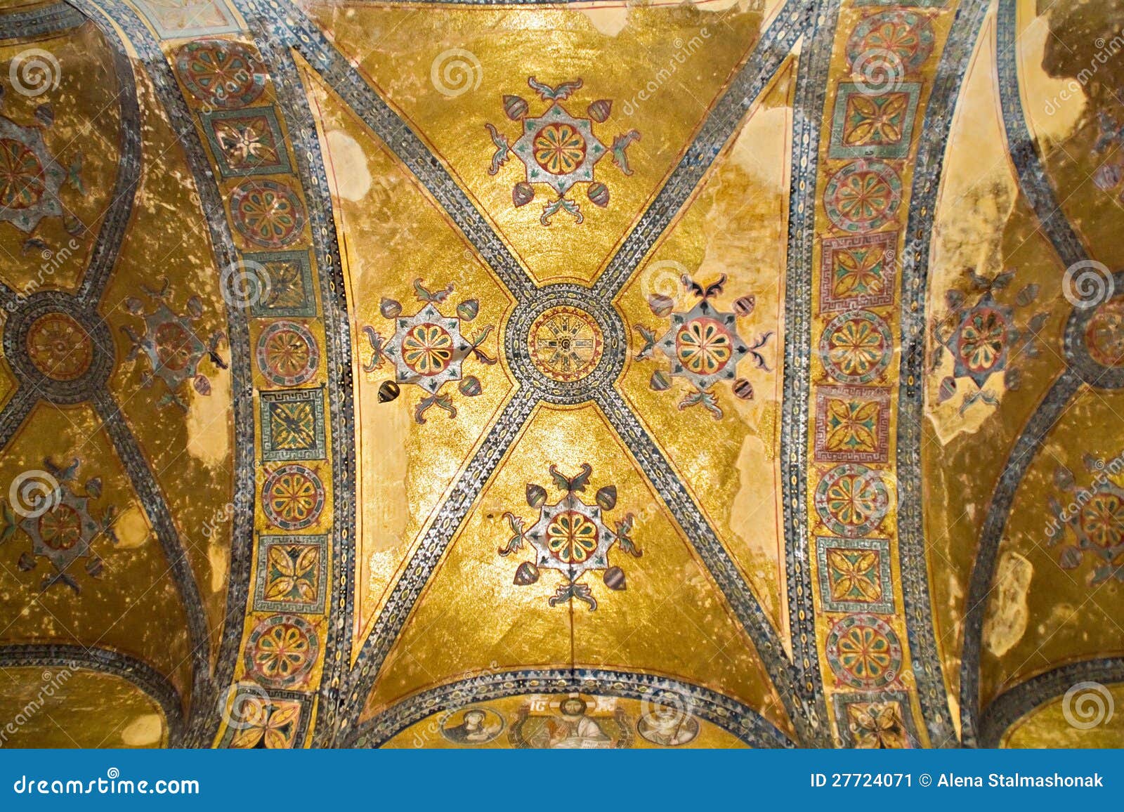 The Mosaic Ceiling in Hagia Sophia Mosque Editorial Photo - Image of ...