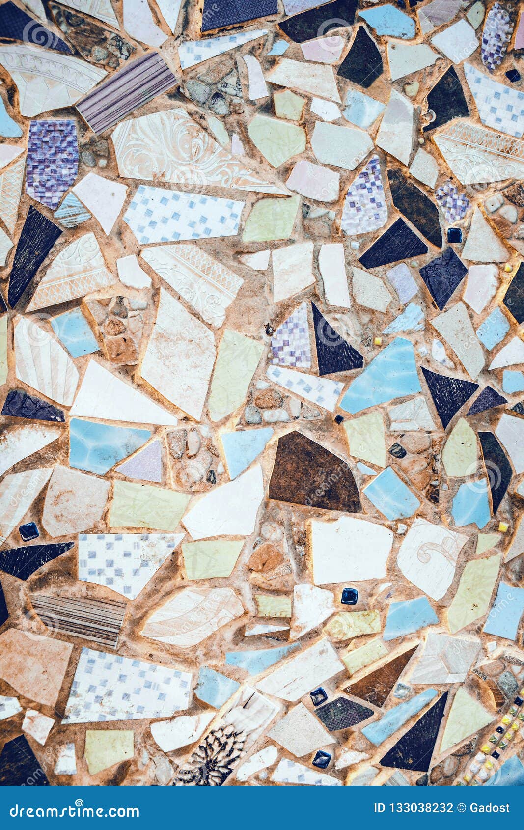 Mosaic Ceramic Tiles Neutral Background Stock Photo - Image of material ...