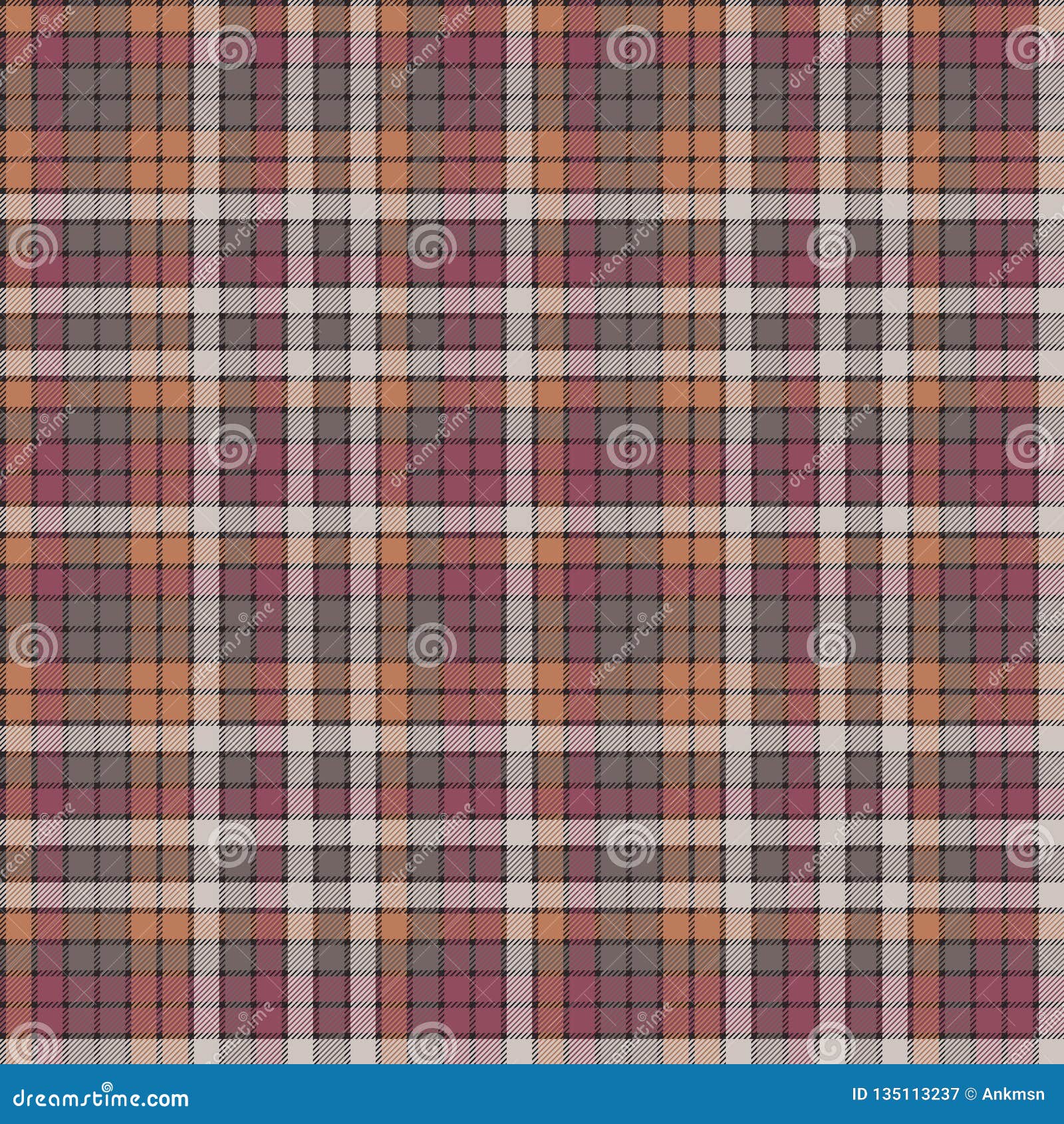 Mosaic Check Plaid Fabric Texture Seamless Pattern Stock Vector ...