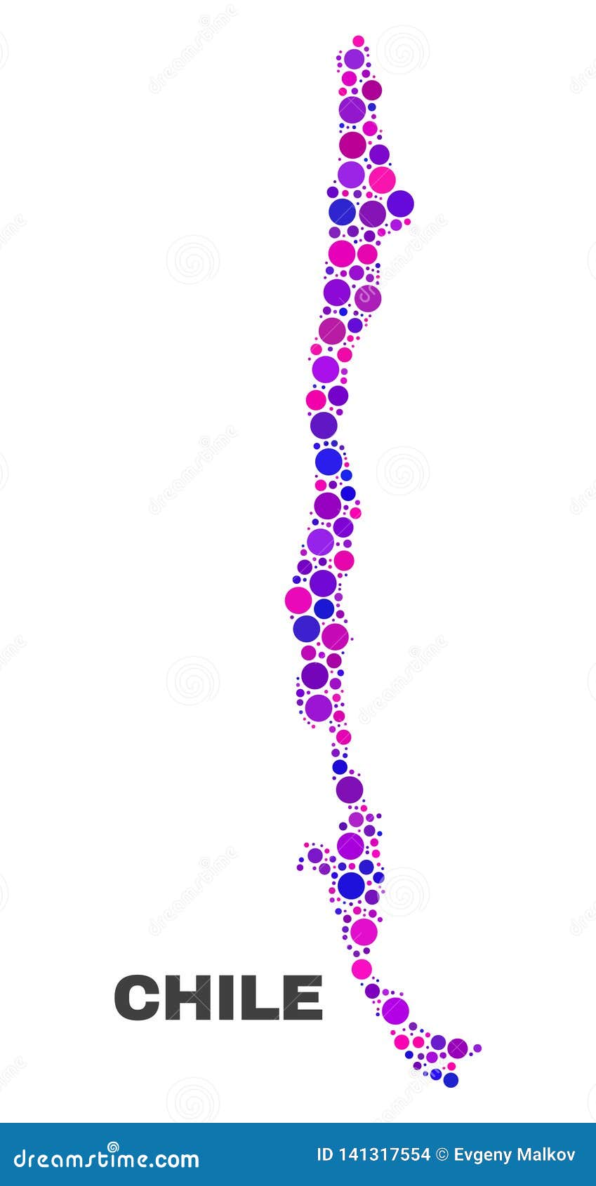 Mosaic Chile Map of Circle Elements Stock Vector - Illustration of ...