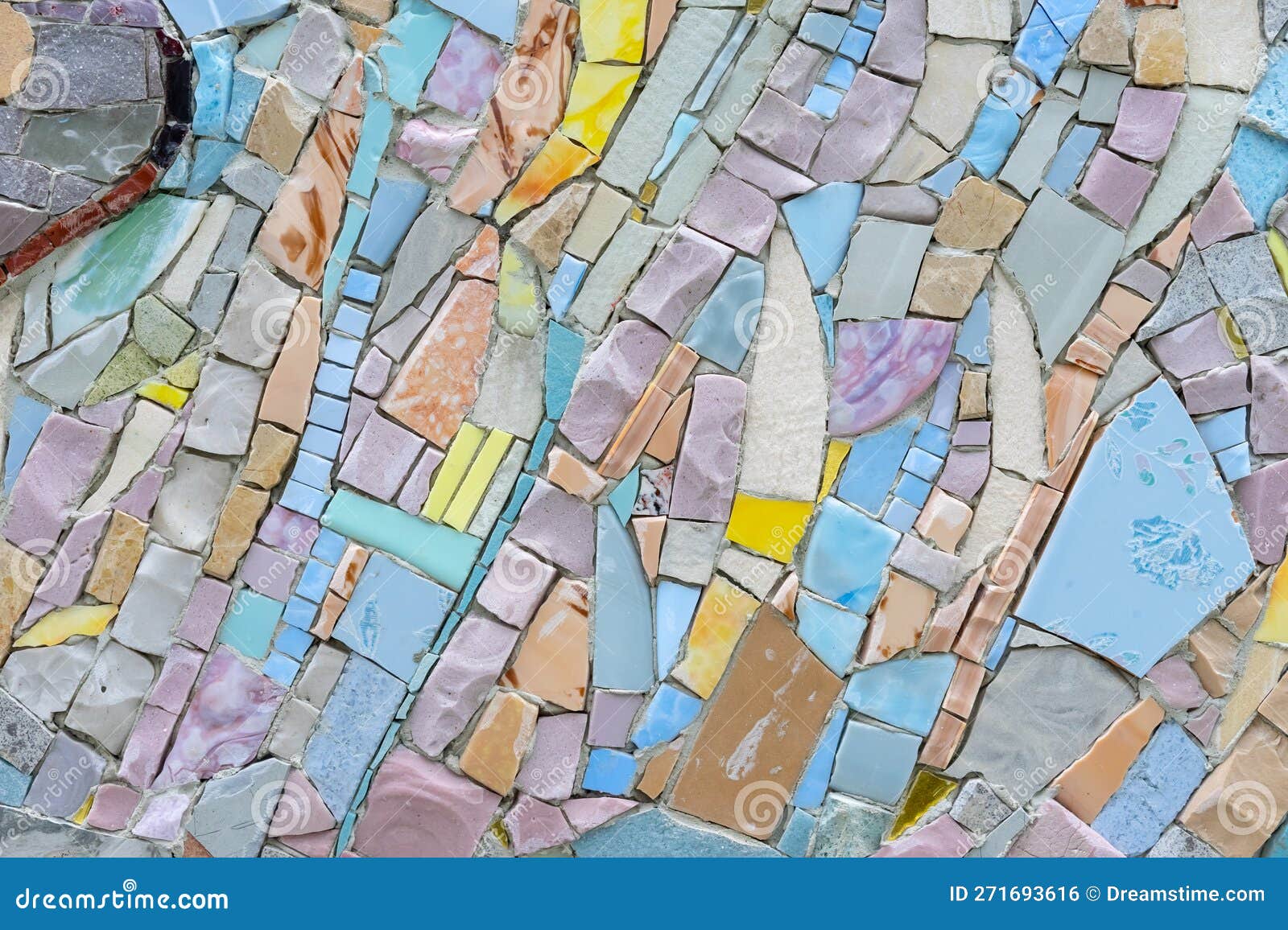 Mosaic of Colored Tiles and Natural Stones. Ceramic Mosaic Background ...