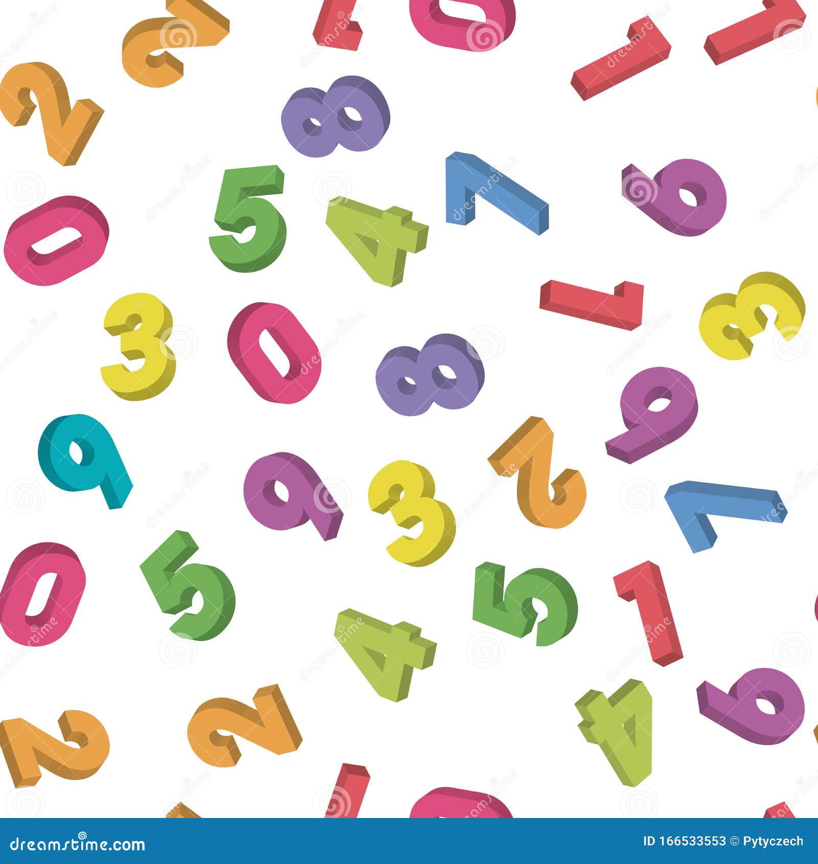 Mosaic of Colorful 3D Digits. Background of Numbers Stock Vector ...