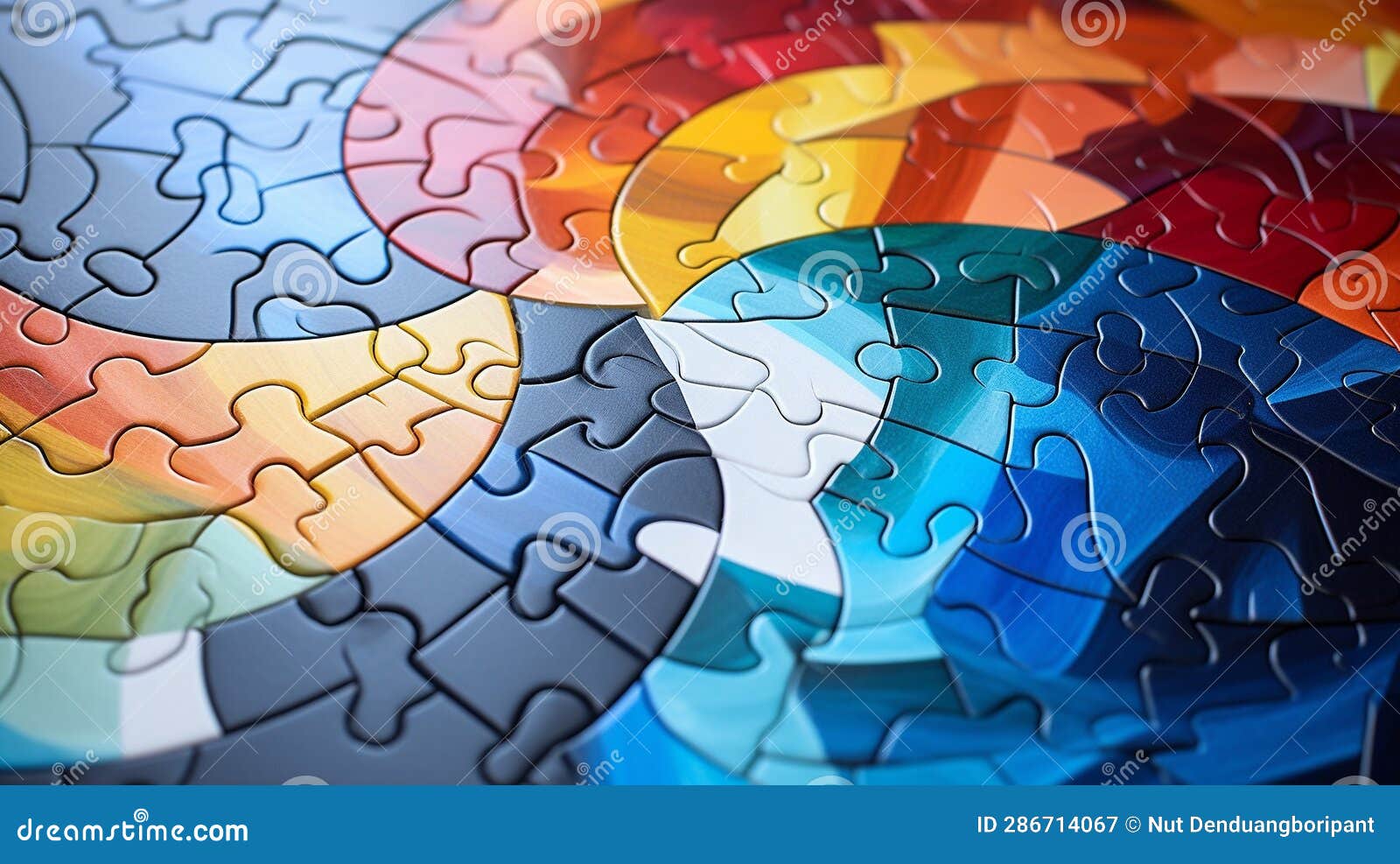 Unity Unveiled: Interlocking Geometric Puzzle Stock Illustration ...