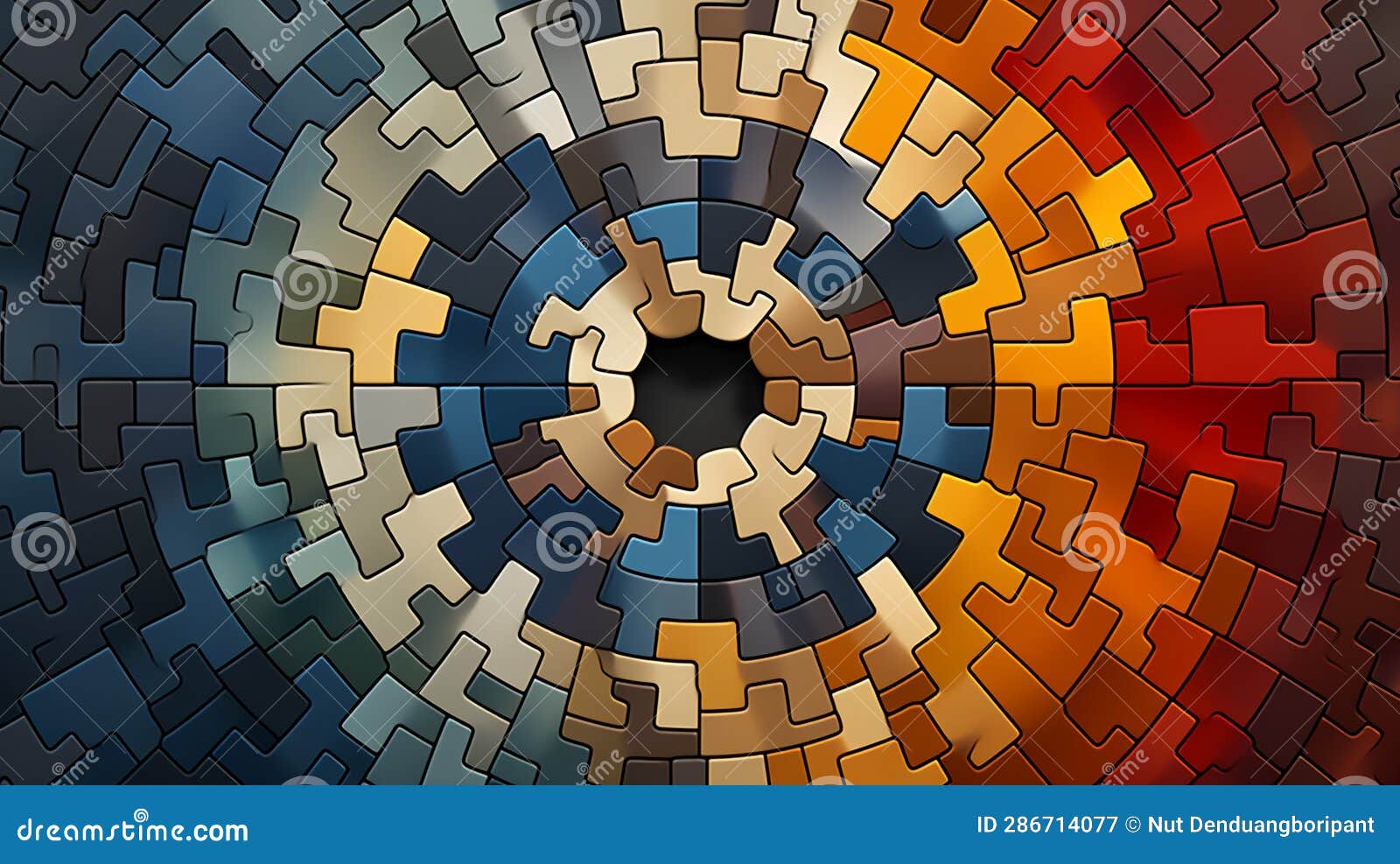 Unity Unveiled: Interlocking Geometric Puzzle Stock Illustration ...