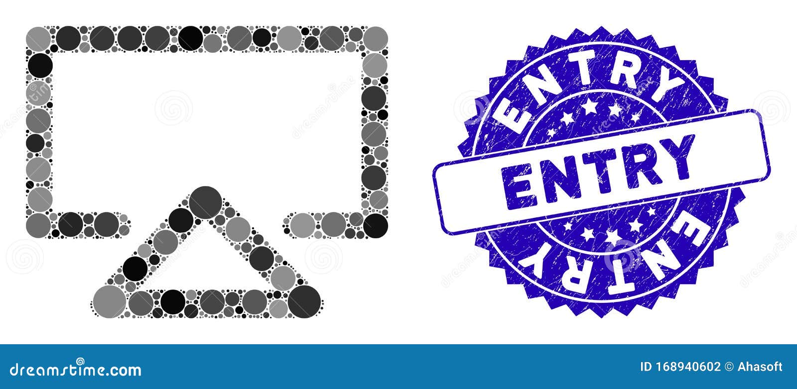 Collage Data Entry Icon with Grunge Entry Seal Stock Vector ...