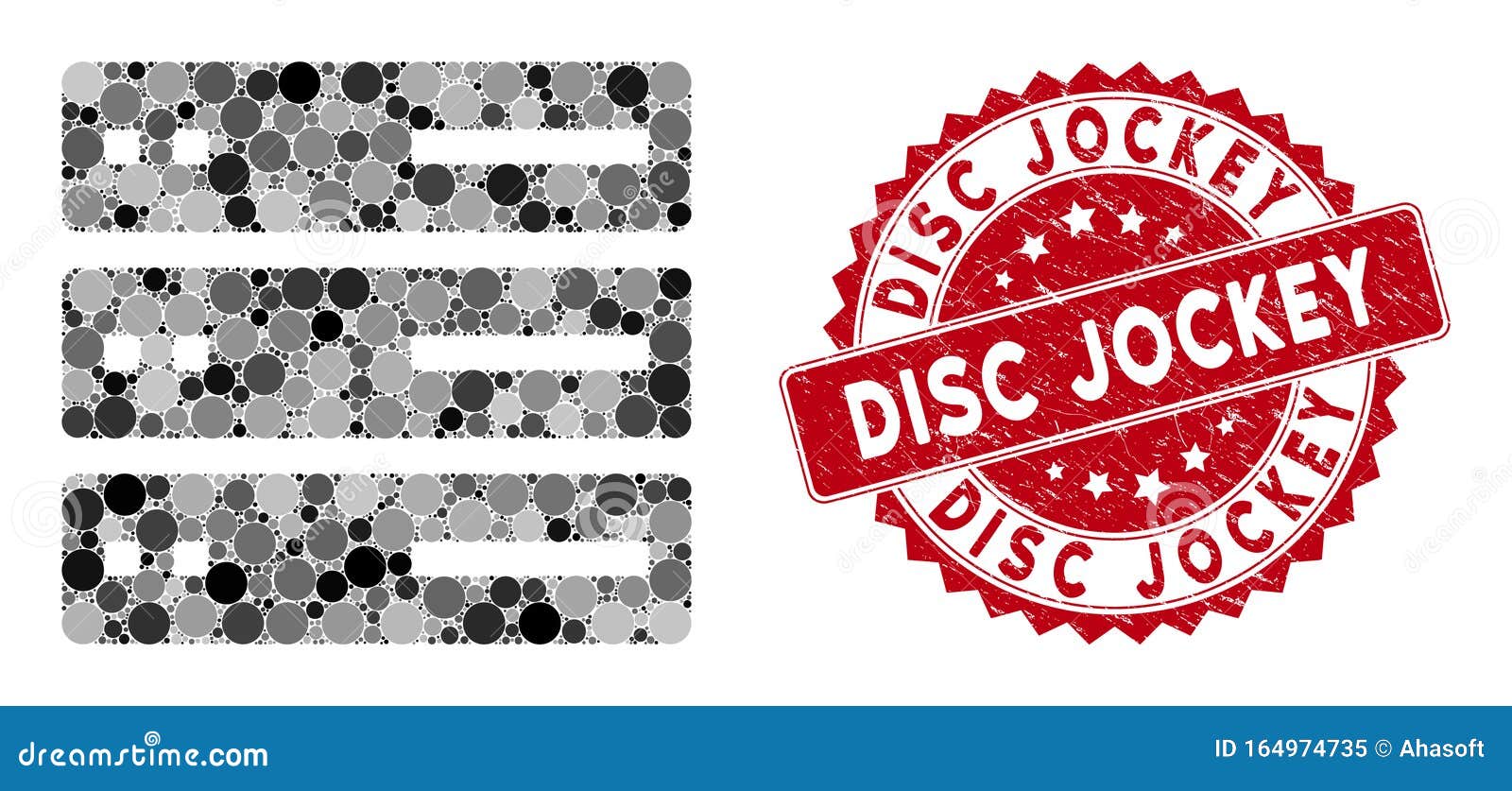 Mosaic Data Storage with Grunge Disc Jockey Stamp Stock Illustration ...