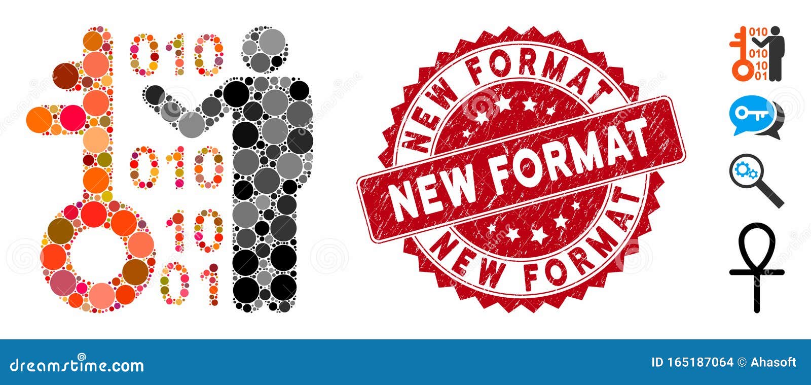Collage Decode Key Icon with Scratched New Format Stamp Stock Vector ... Collage Decode Key Icon with Scratched New Format Stamp Stock Vector ...