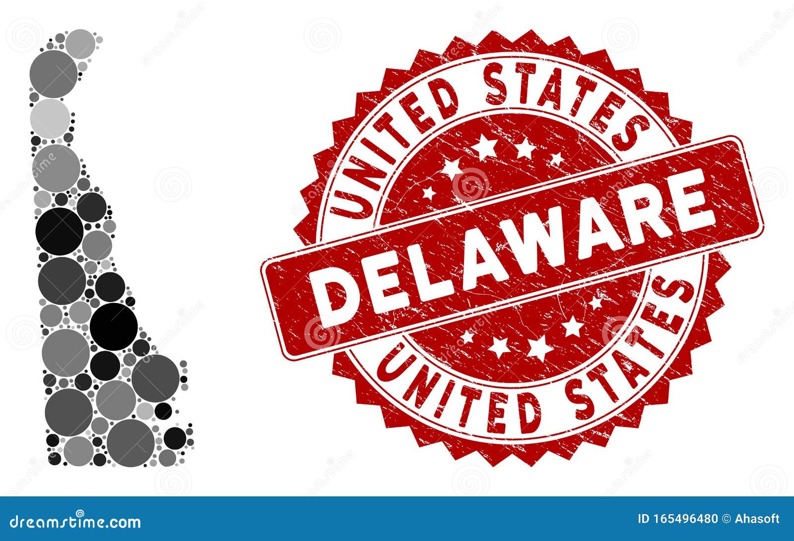 Delaware, DE, Political Map, The First State Cartoon Vector ...