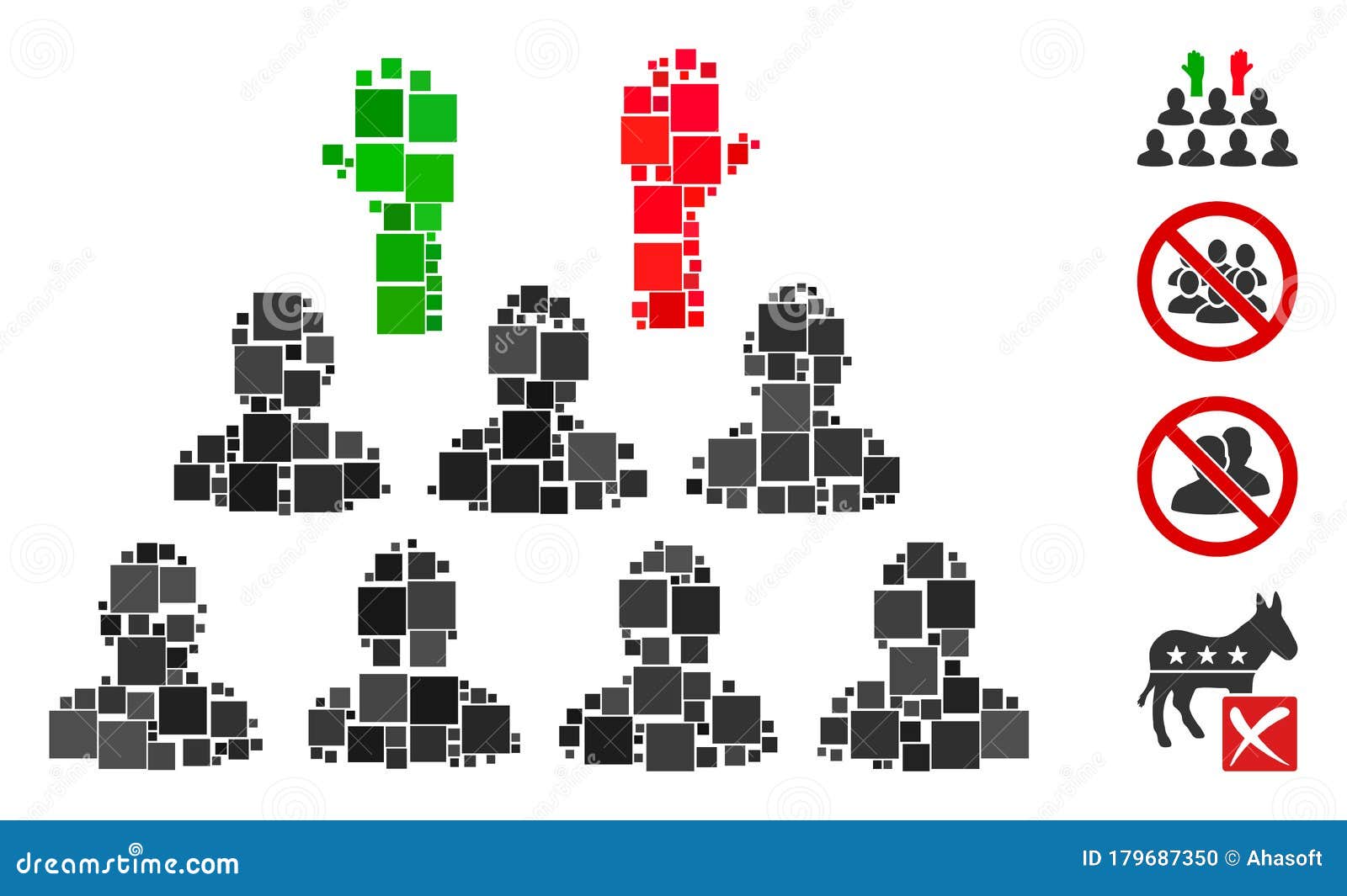 Square Democratization Icon Vector Collage Stock Vector - Illustration ...