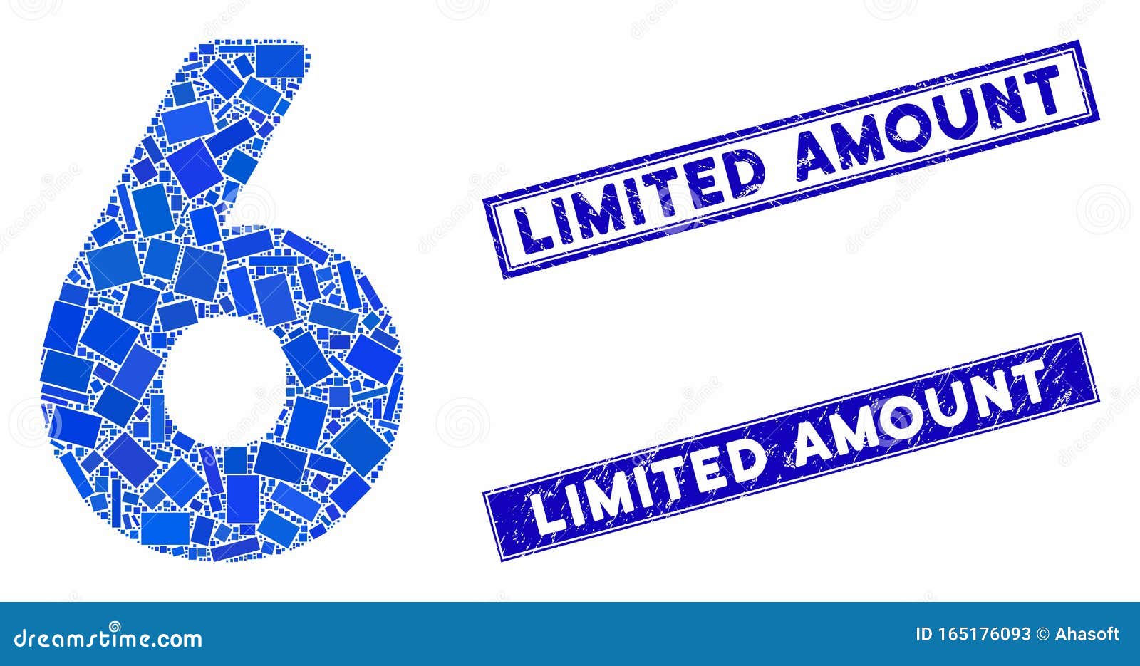 6 Digit Mosaic and Grunge Rectangle Limited Amount Watermarks Stock ...