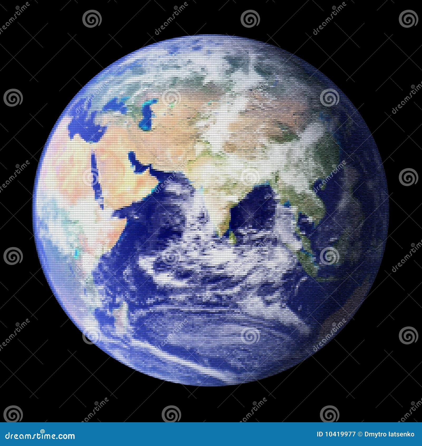 Mosaic of the Earth stock image. Image of white, globe - 10419977