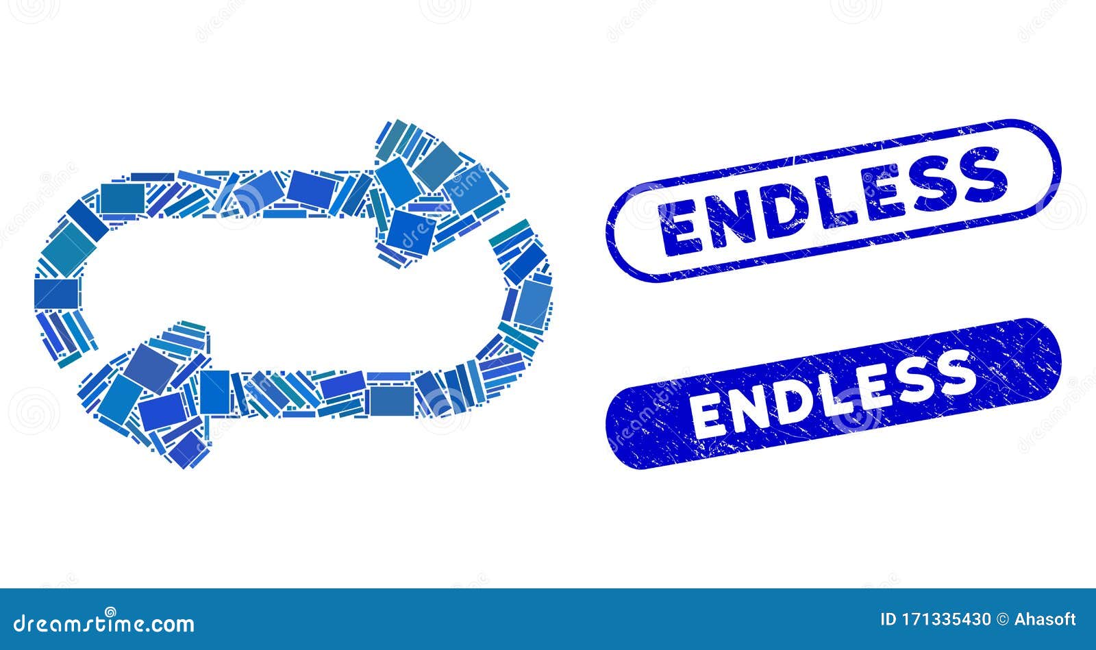 Rectangle Collage Endless Repeat with Grunge Endless Stamps Stock ...