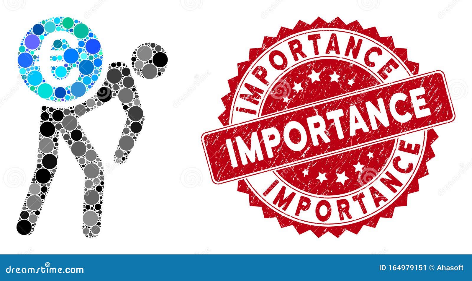 Mosaic Euro Courier with Grunge Importance Stamp Stock Illustration ...