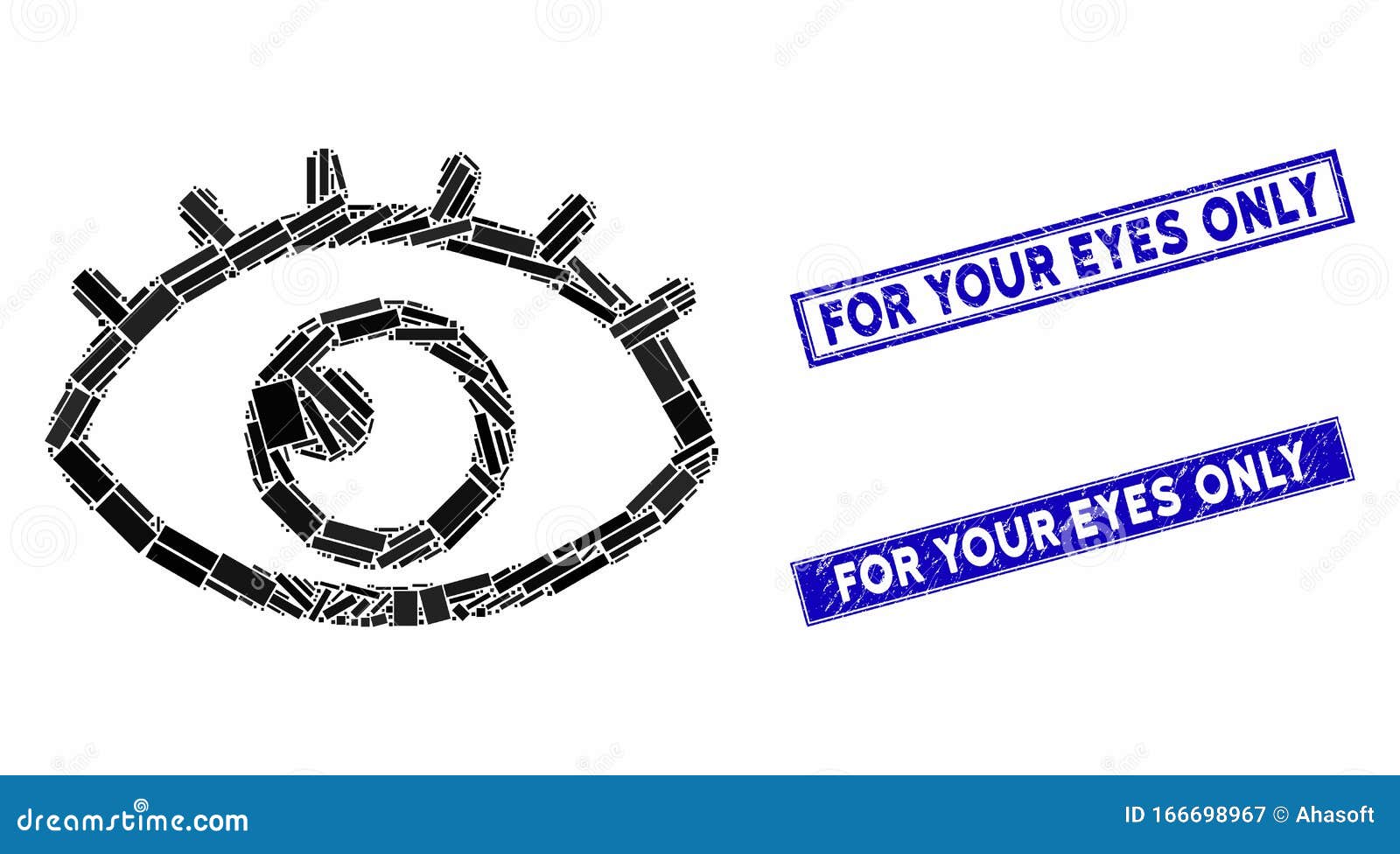 Eye Mosaic and Scratched Rectangle Watermarks Stock Vector ...