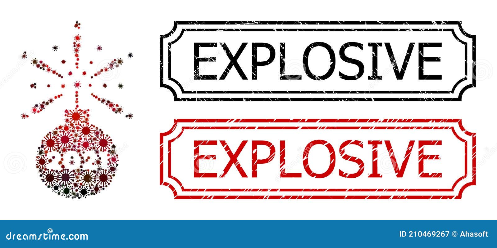 Explosive Textured Rubber Stamps with Notches and 2021 Fireworks ...