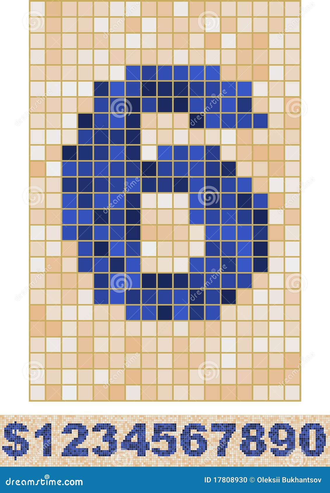 Mosaic Font stock vector. Illustration of ornament, sign - 17808930