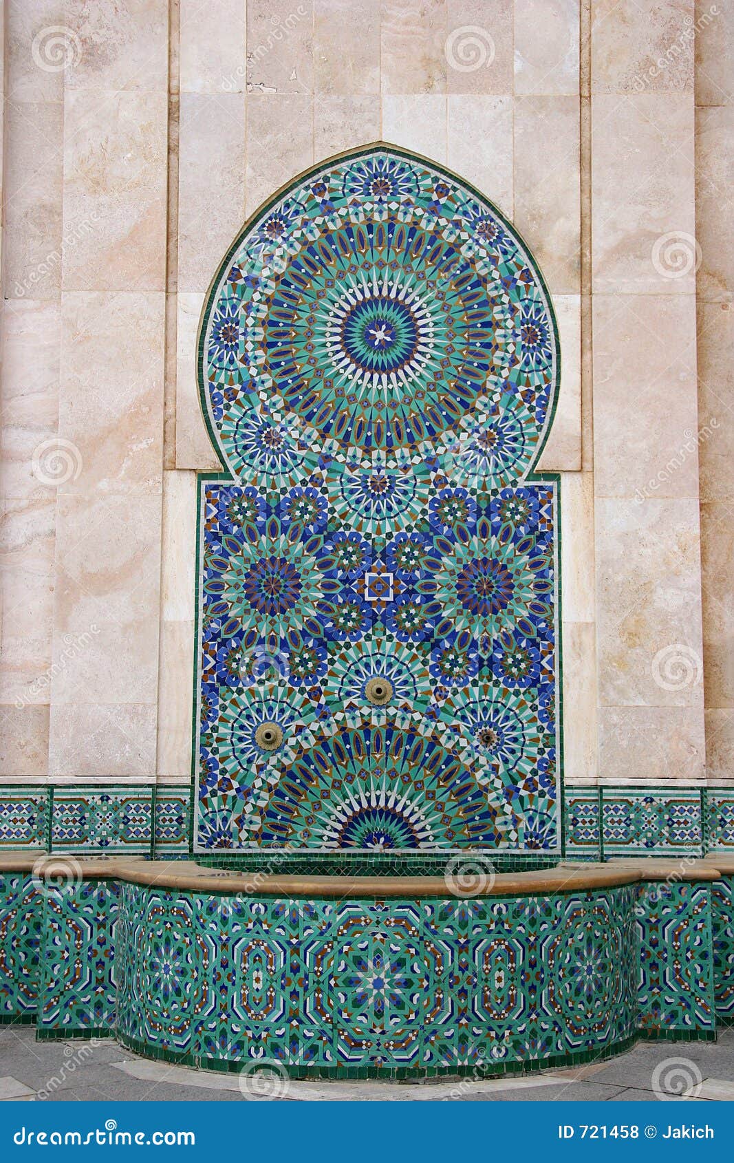 Mosaic and Fountain in Casablanca, Morocco Stock Photo - Image of ...