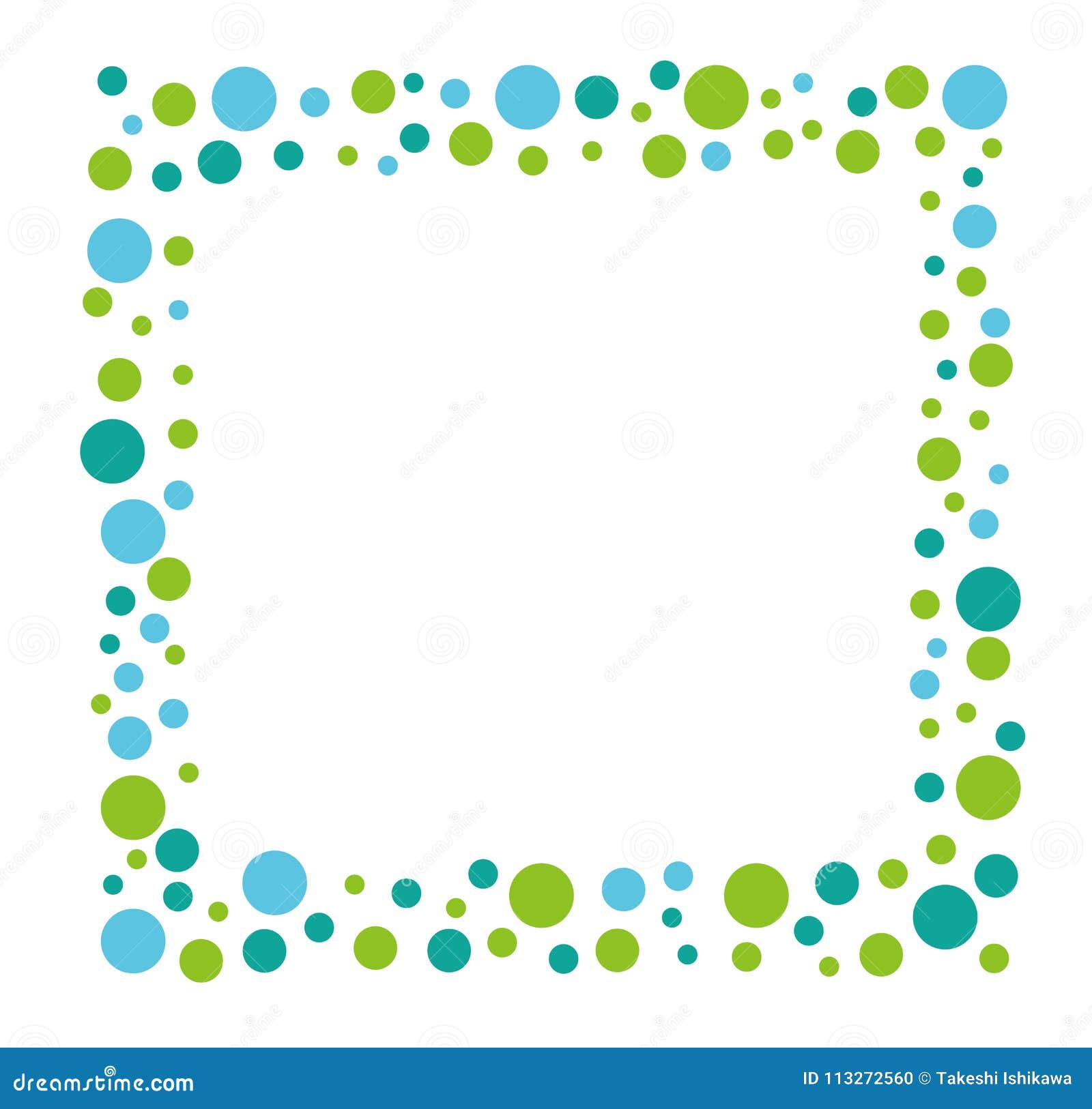 Mosaic Frame with a Blue and Green Dot Pattern, Vector Illustration ...