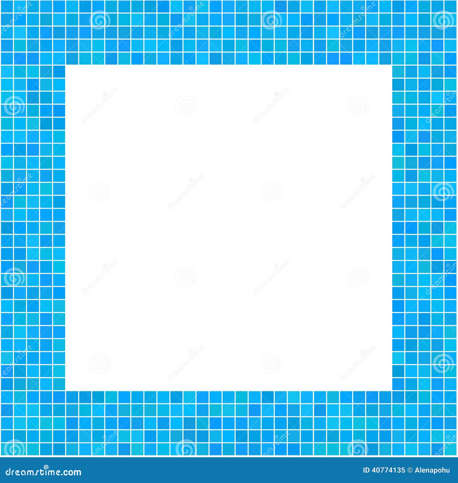 Mosaic Frame Blue stock vector. Illustration of decor - 40774135