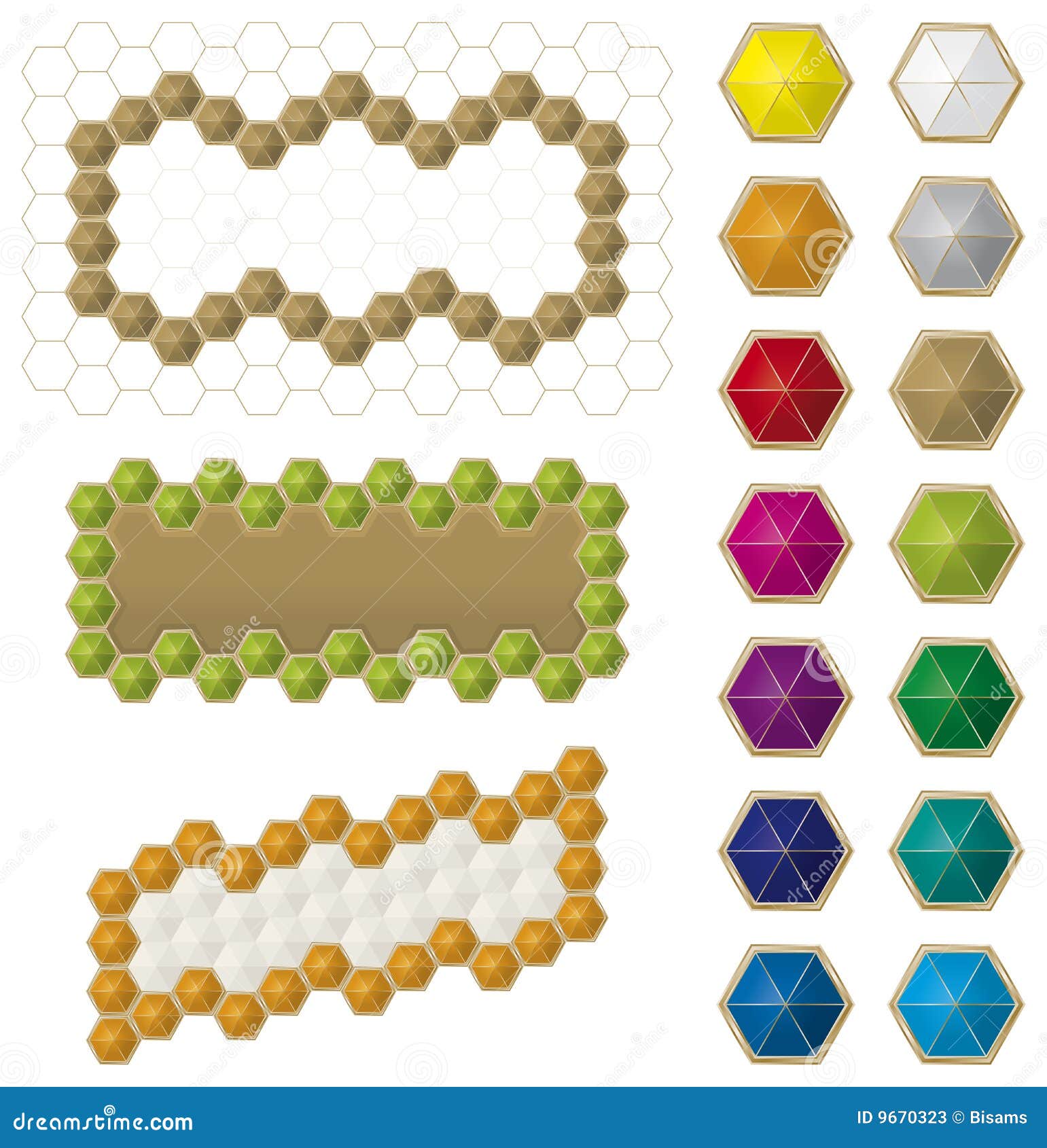 Mosaic gem tiles stock vector. Illustration of figure - 9670323