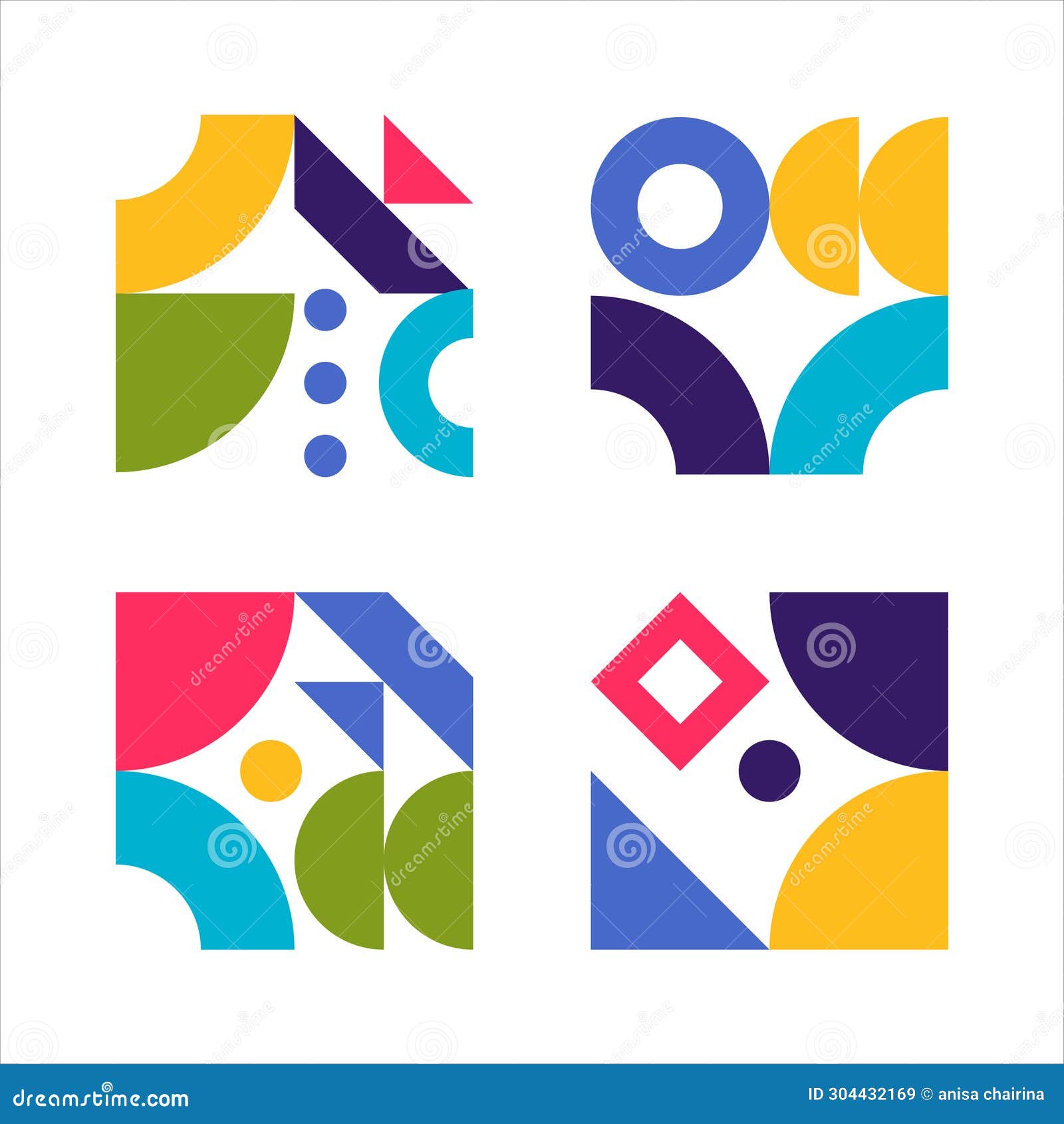 Mosaic Geometric Shape Element Vector Design Stock Vector - Illustration of modern, style: 304432169