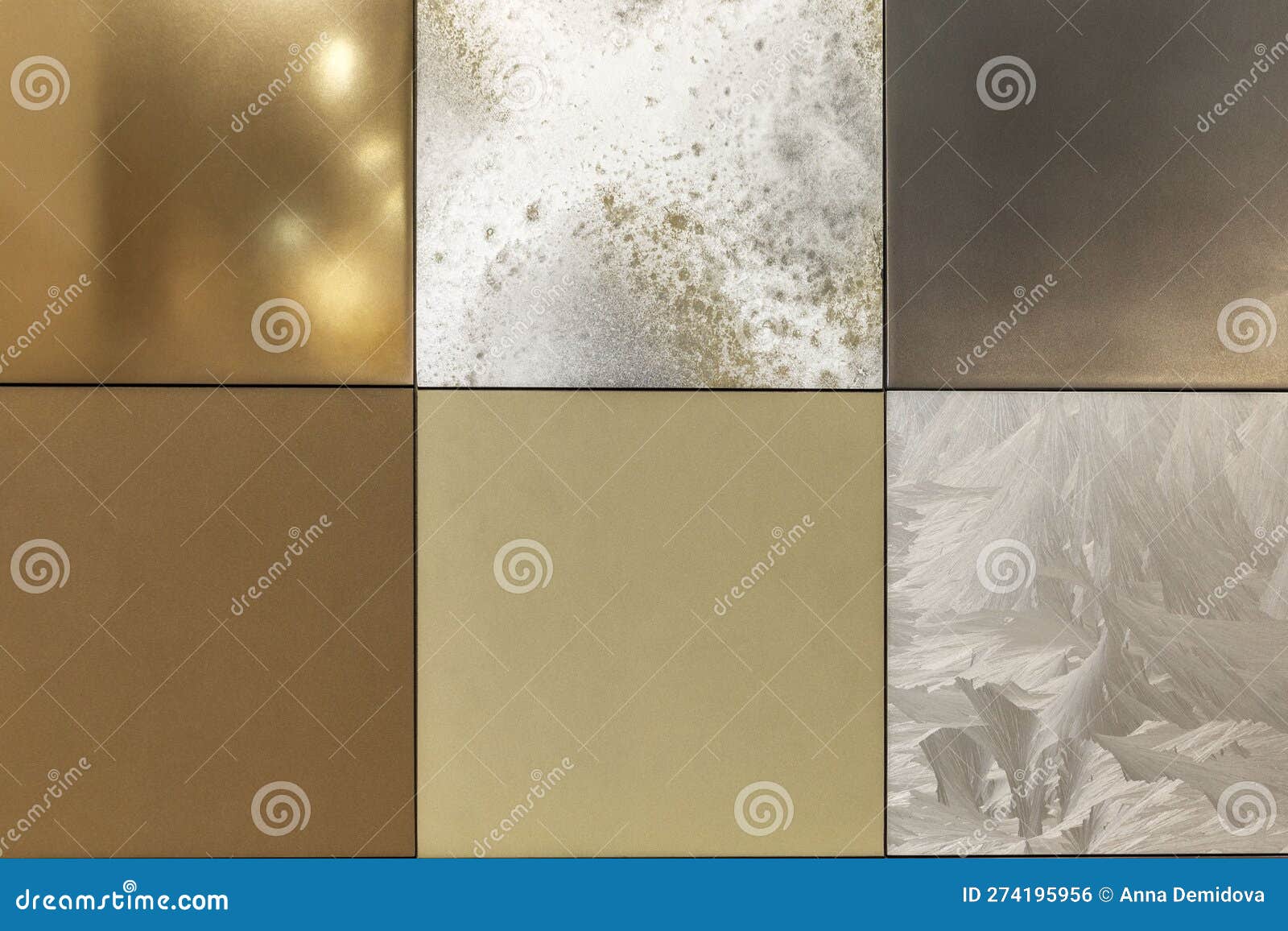 Mosaic of Gold and Silver Tiles with a Pattern. Modern Trends in ...