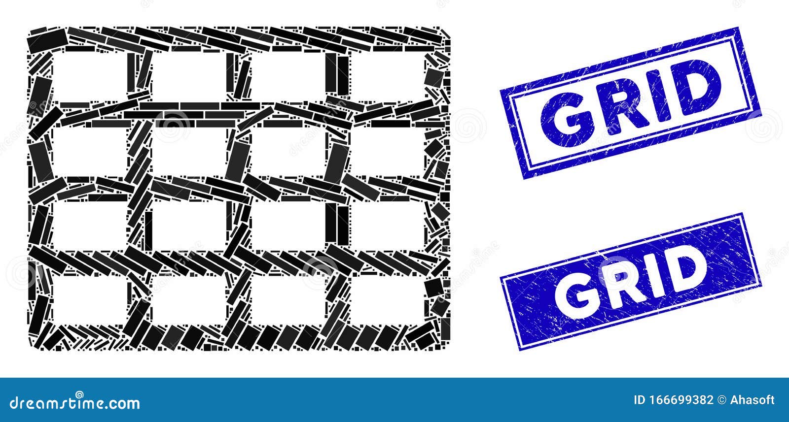 Grid Mosaic and Scratched Rectangle Watermarks Stock Vector ...