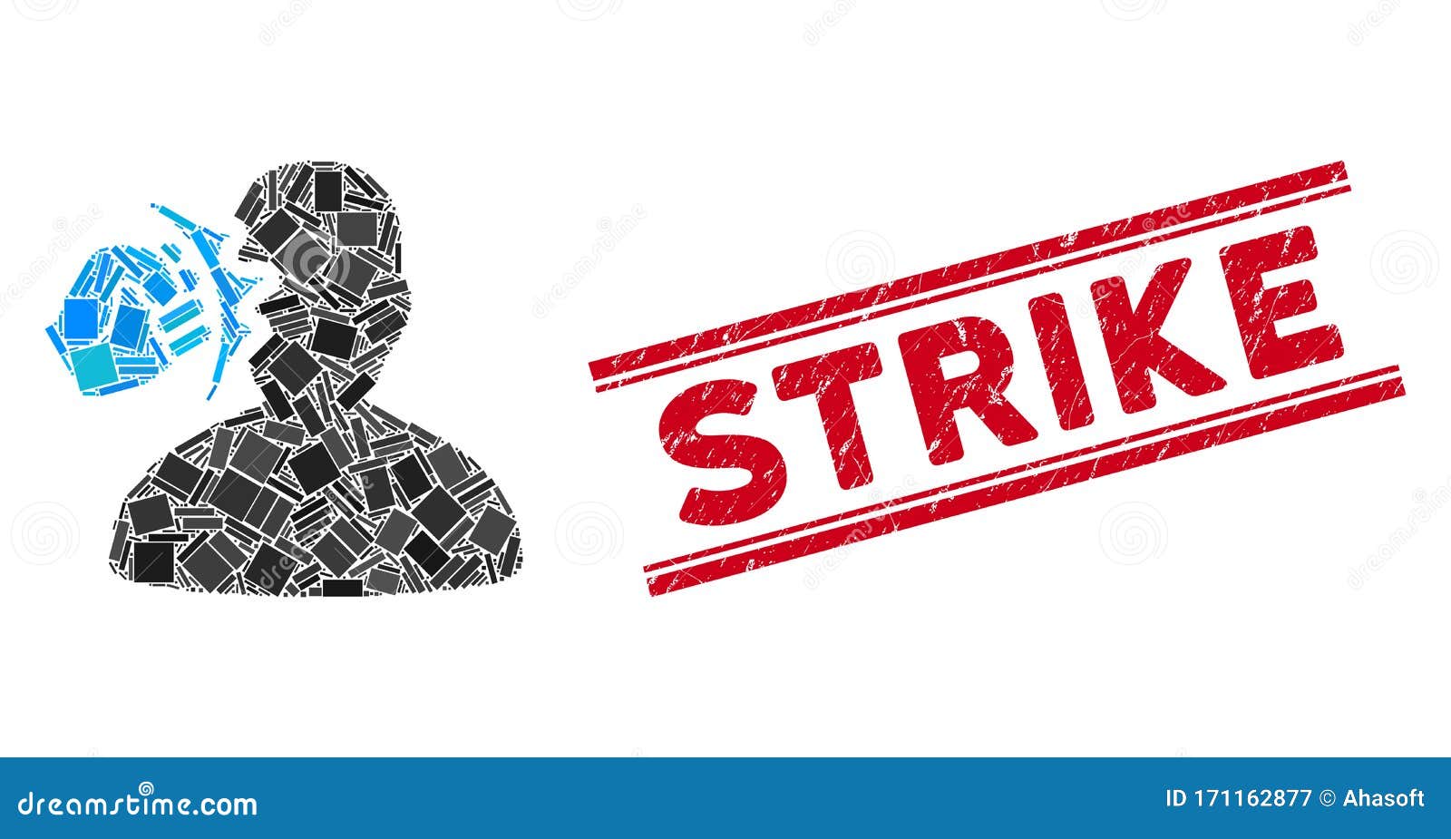 Head Strike Mosaic and Distress Strike Watermark with Lines Stock ...