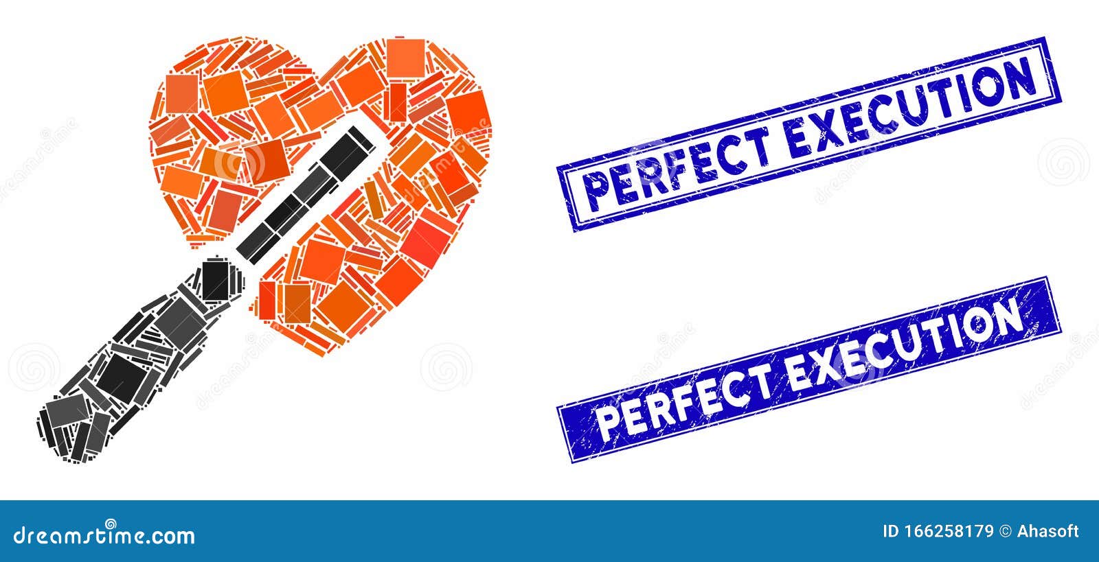 Heart Tuning Mosaic and Distress Rectangle Perfect Execution Stamp ...