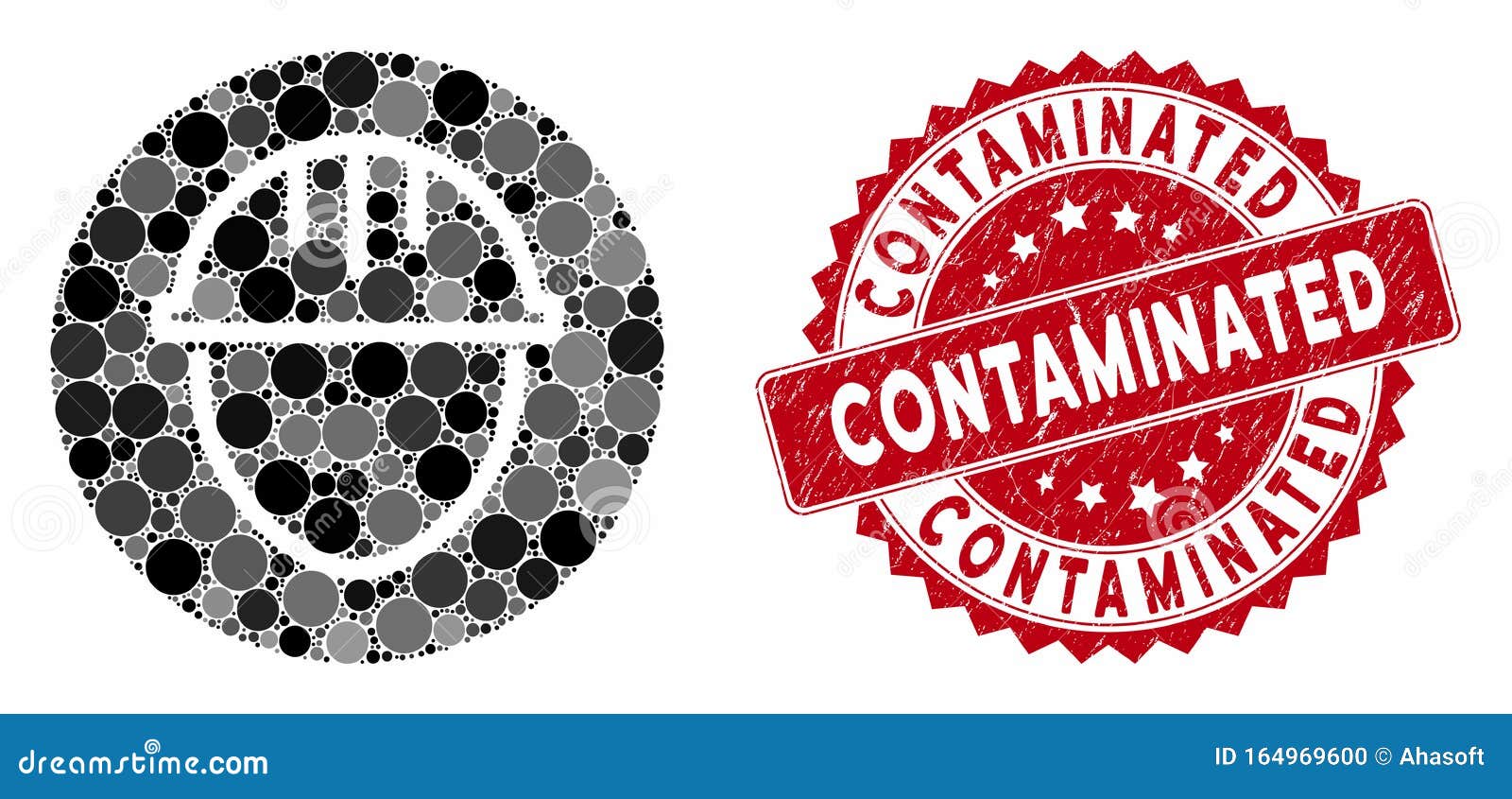 Mosaic Helmet Circle with Grunge Contaminated Seal Stock Illustration ...