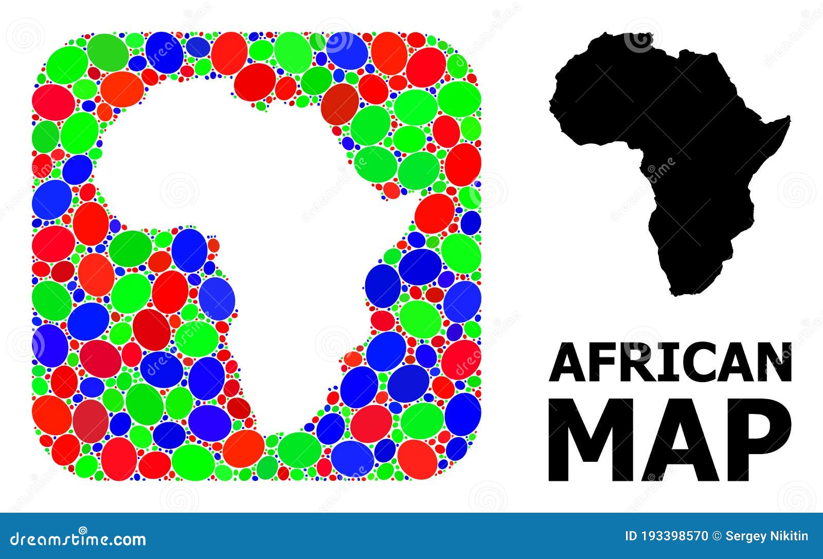 Mosaic Hole and Solid Map of Africa Stock Vector - Illustration of ...