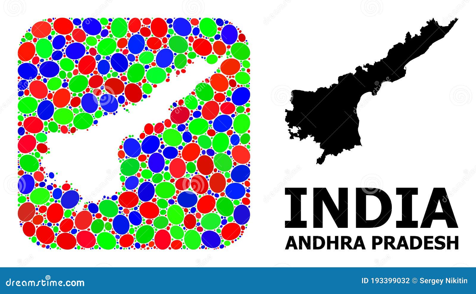 Map Of The State Andhra Pradesh (IN). Cartoon Vector | CartoonDealer ...