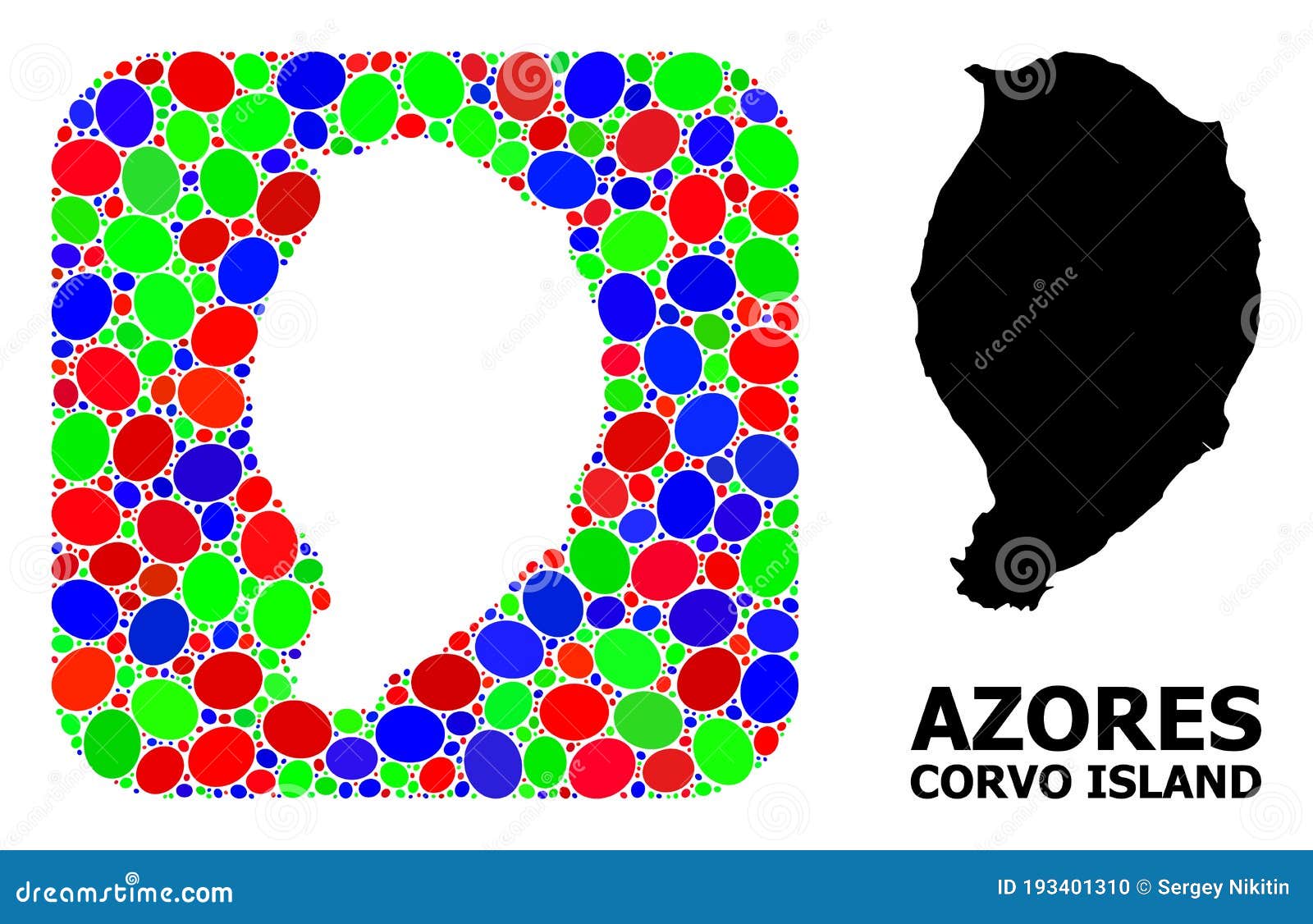 Corvo Island Azores Archipelago, Portugal, Portuguese Republic Map ...