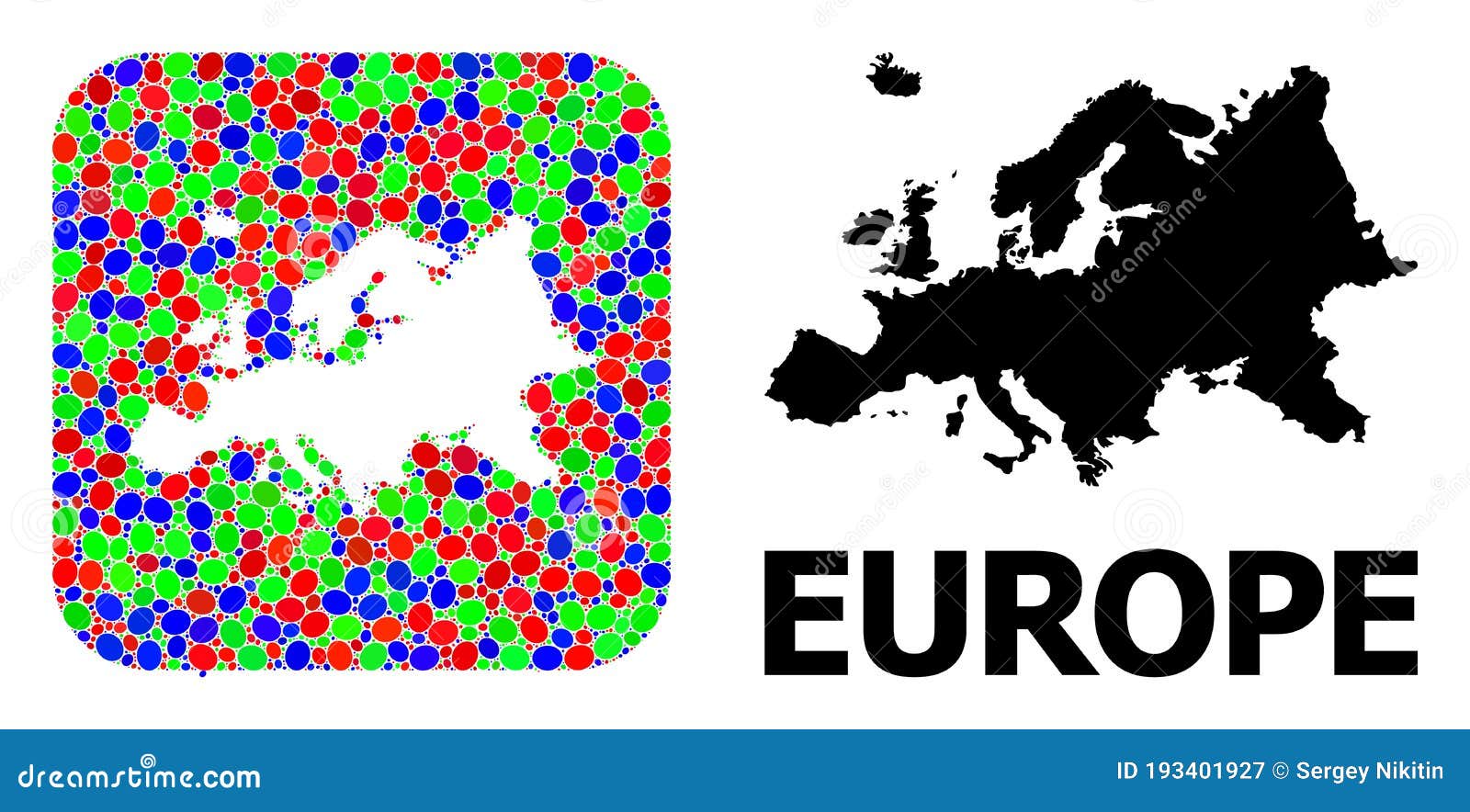 Europe Map - 4 Bright Color Scheme. High Detailed Political Map Of ...