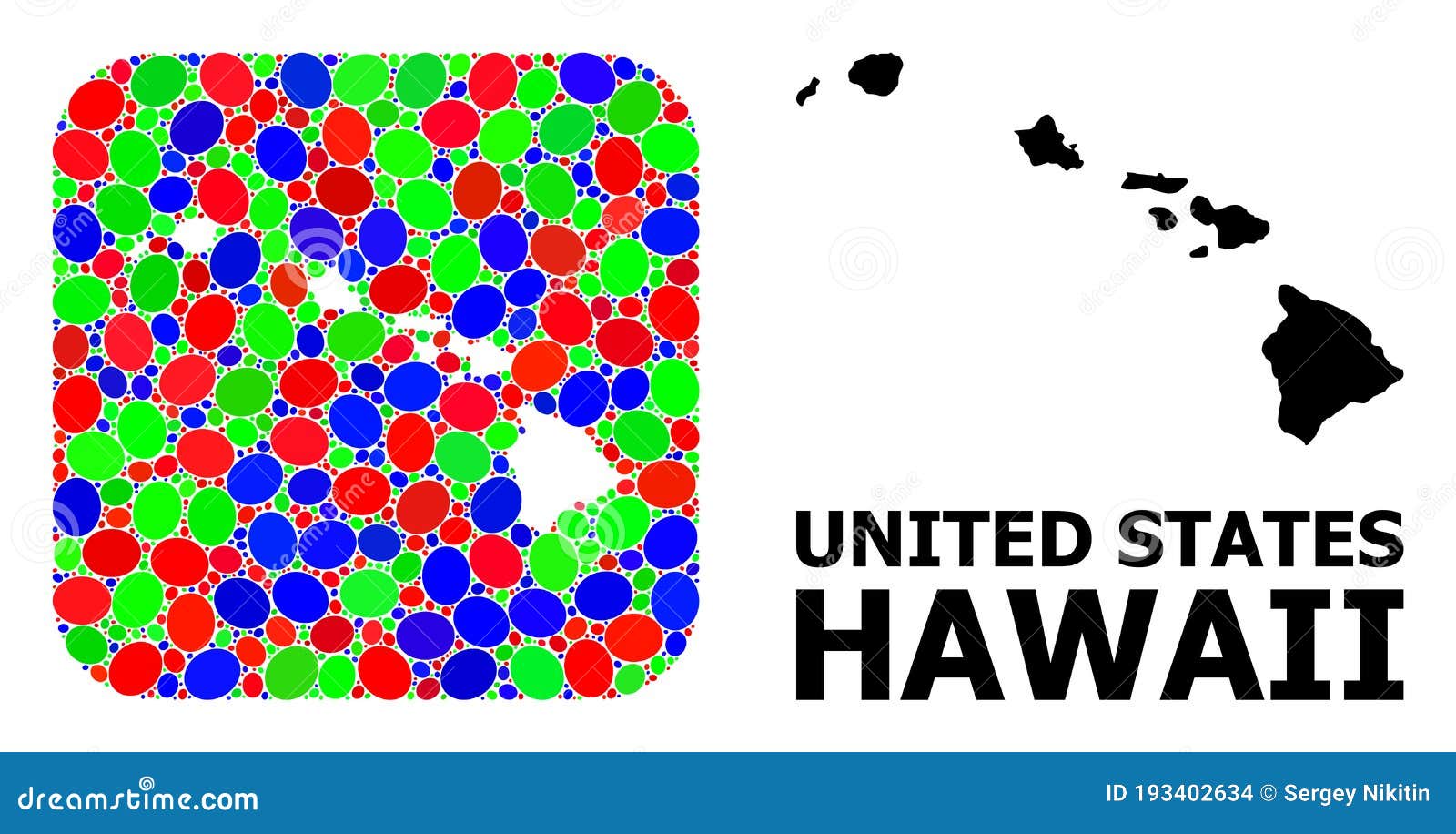 Hawaii State Skyline And Landmarks Silhouette Cartoon Vector ...