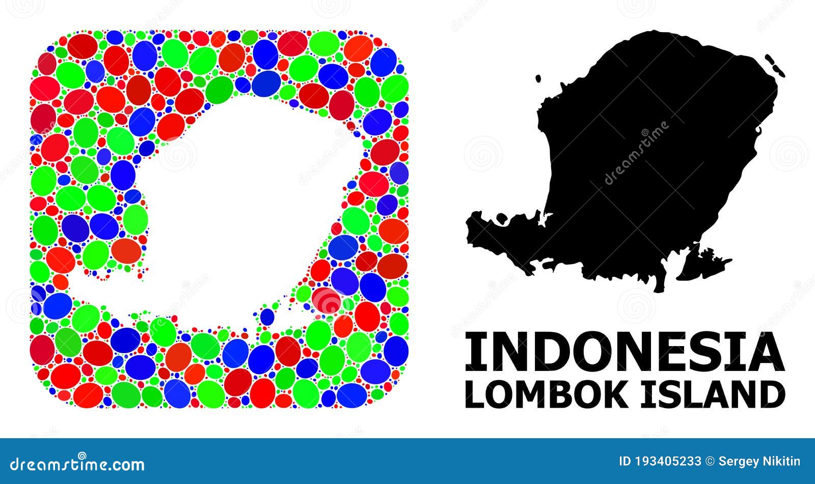 Lombok Island Tourist Destination Map Vector Illustration ... Lombok Island Tourist Destination Map Vector Illustration ...