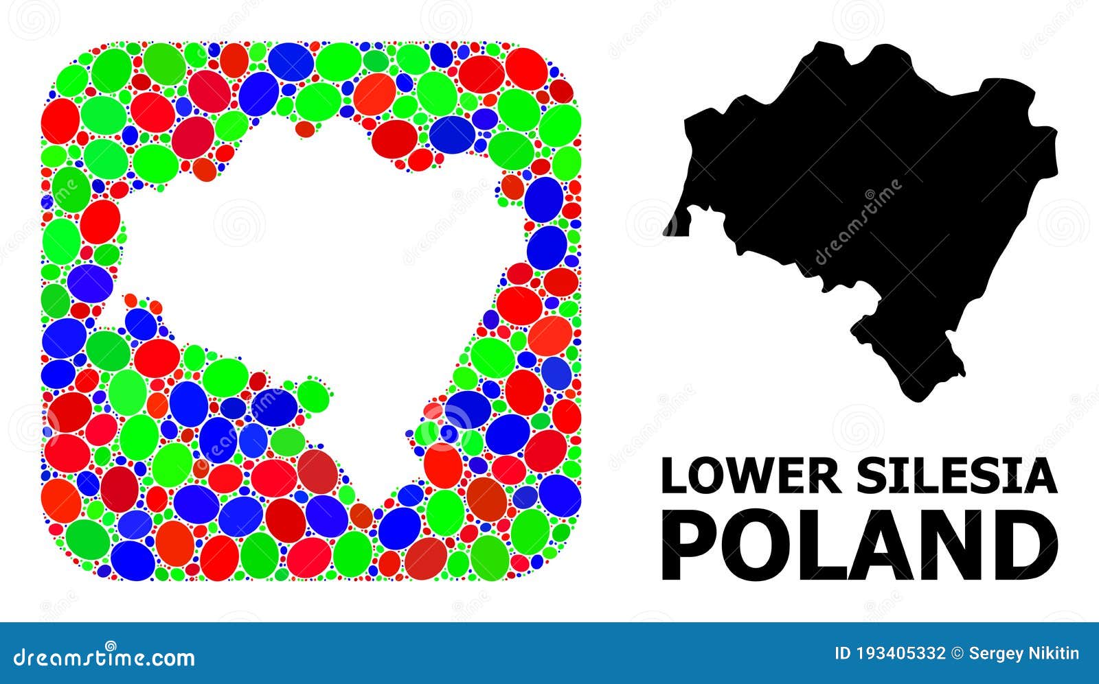 Mosaic Hole and Solid Map of Lower Silesia Province Stock Vector ...