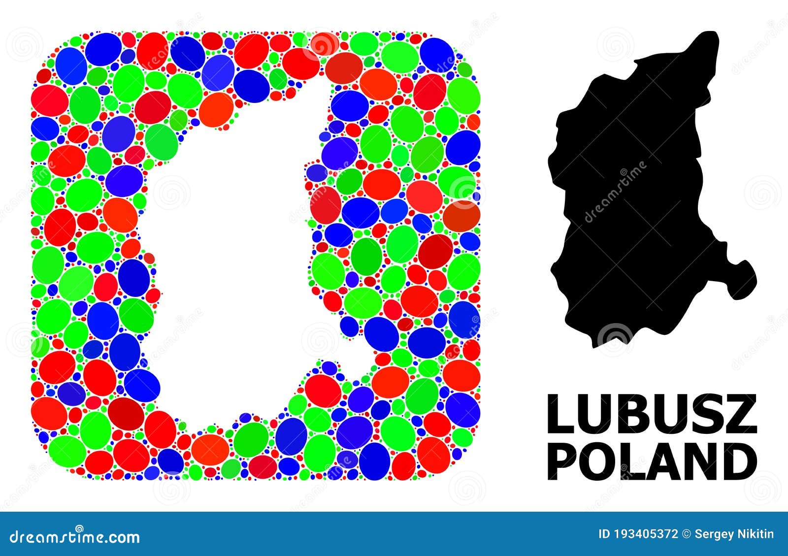 Mosaic Hole and Solid Map of Lubusz Province Stock Vector ...