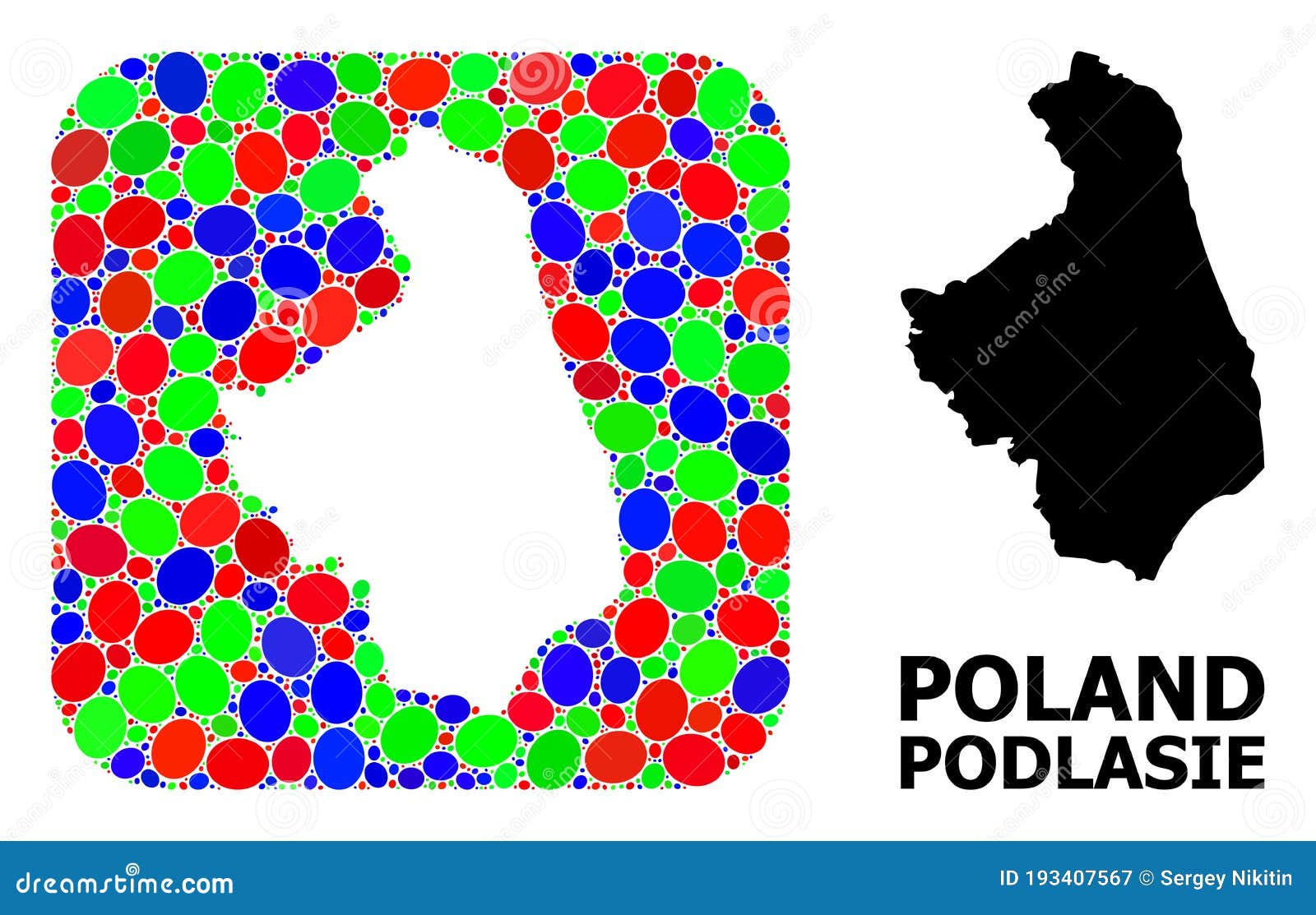 Mosaic Hole and Solid Map of Podlasie Province Stock Vector ...