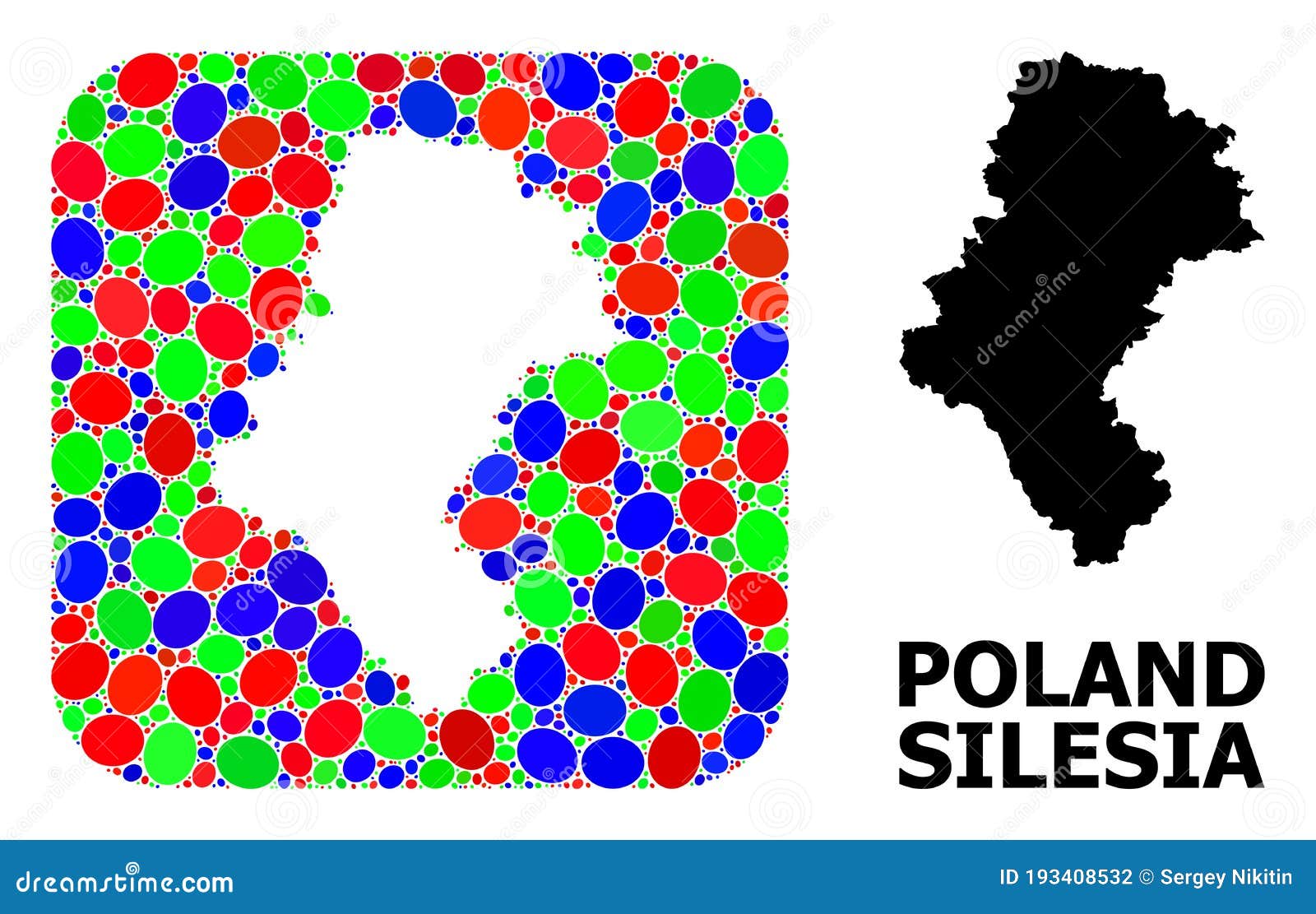 Map Of Silesia Province - Dotted Collage With Stencil Cartoon Vector ...