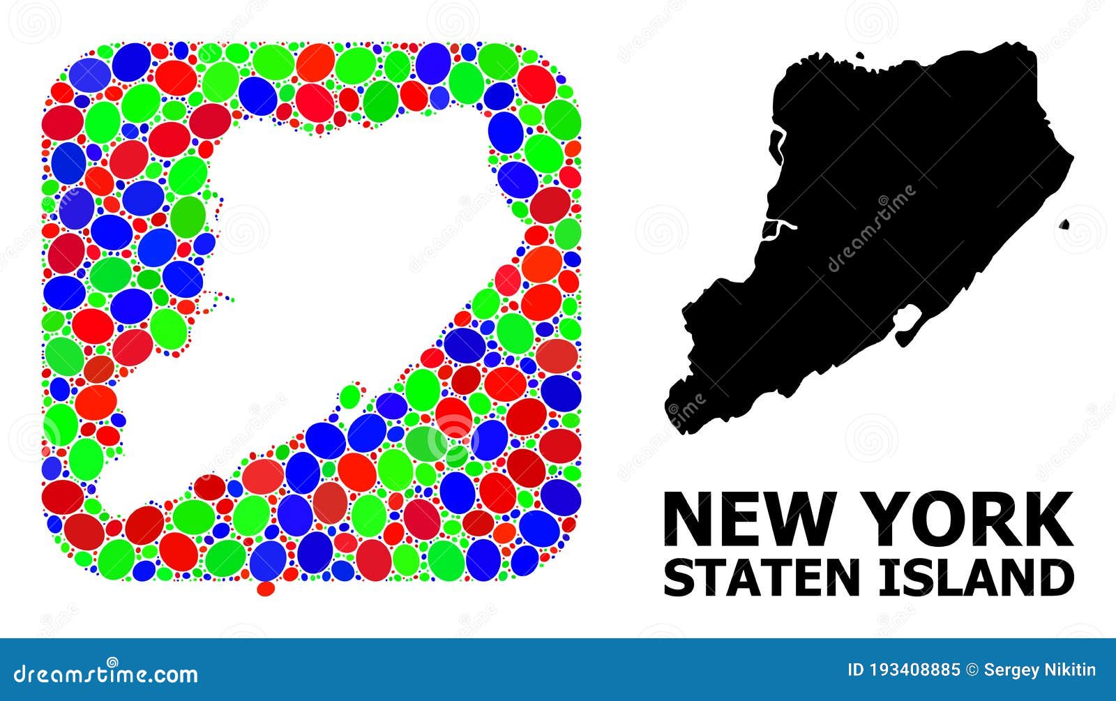 Mosaic Hole and Solid Map of Staten Island Stock Vector - Illustration ...