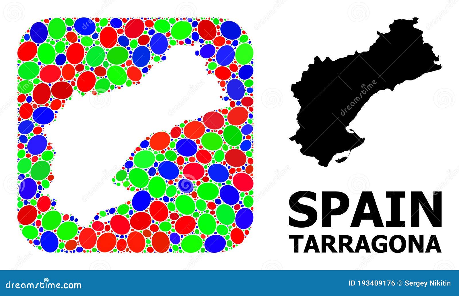 Tarragona Province Of Spain Flag Waving Isolated On White Background ...