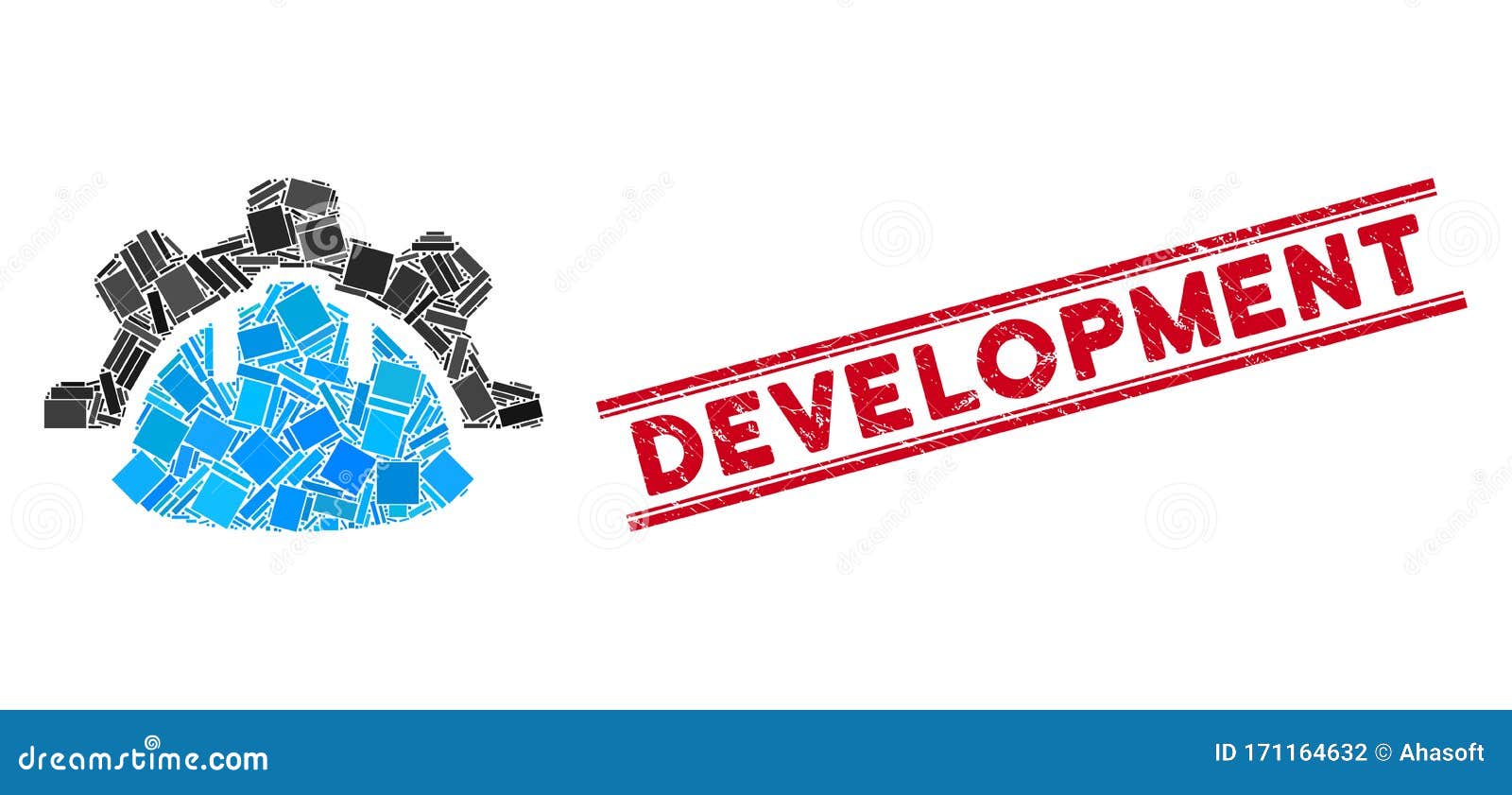 Industrial Development Mosaic and Scratched Development Watermark with ...