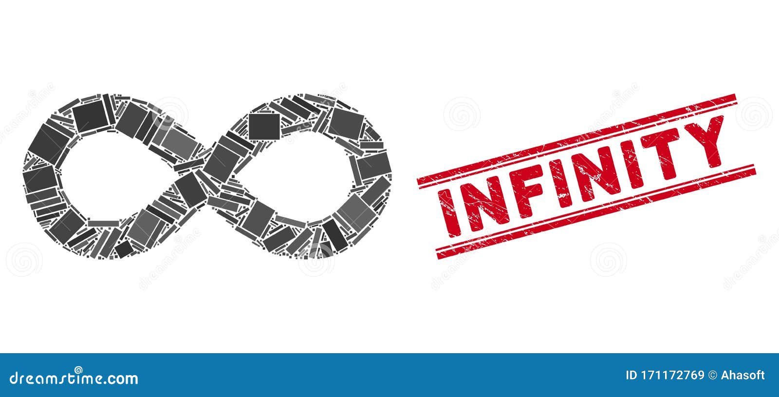 Infinity Mosaic and Grunge Infinity Stamp Seal with Lines Stock Vector ...