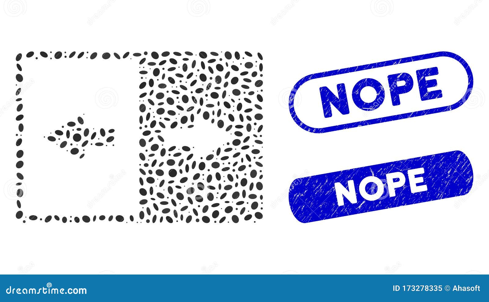 Collage Invert With Textured Negative Seal Cartoon Vector ...