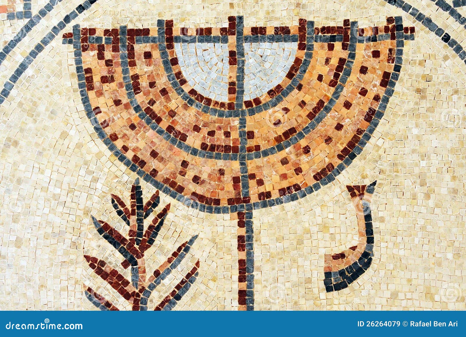 Mosaic of a Jewish menorah editorial stock image. Image of bible - 26264079