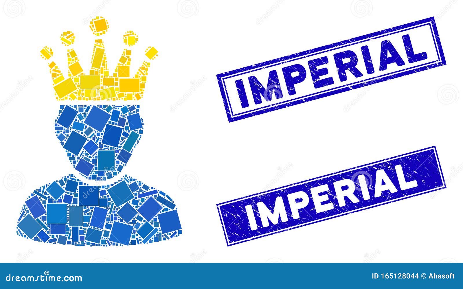 King Admin Mosaic and Distress Rectangle Imperial Seals Stock Vector ...