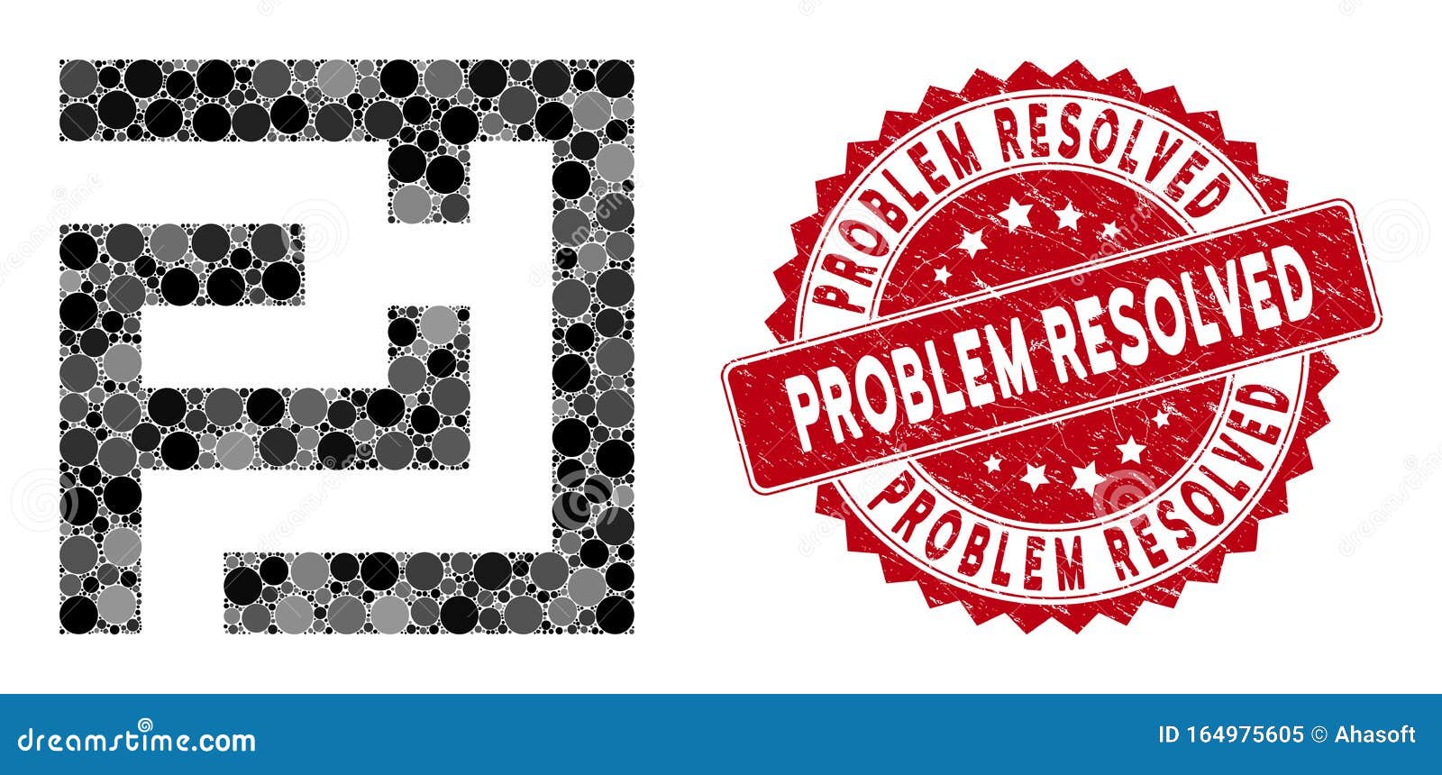 Mosaic Labyrinth with Textured Problem Resolved Stamp Stock ...