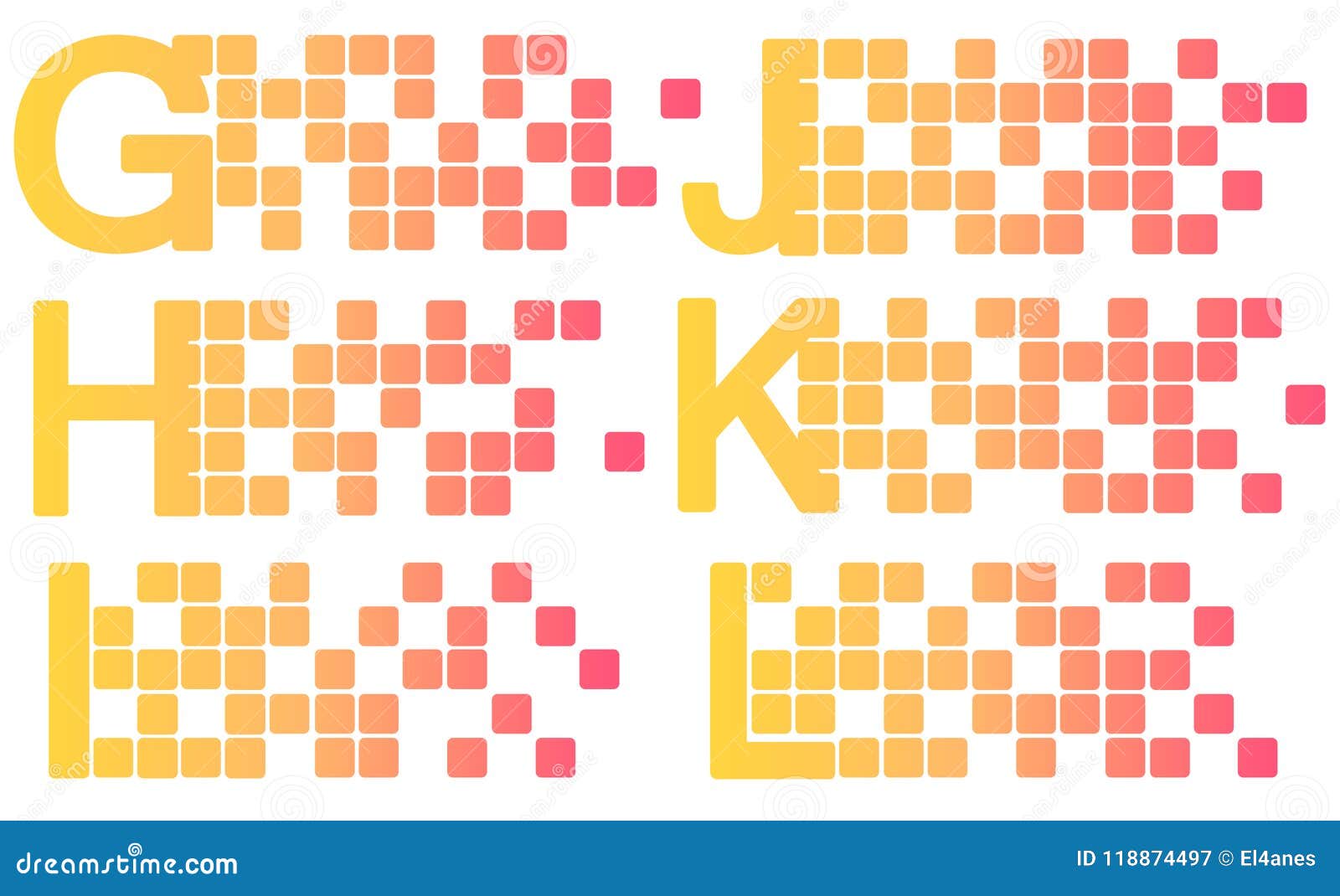 Mosaic Latin Alphabet Set Stock Vector Illustration Of Decorative