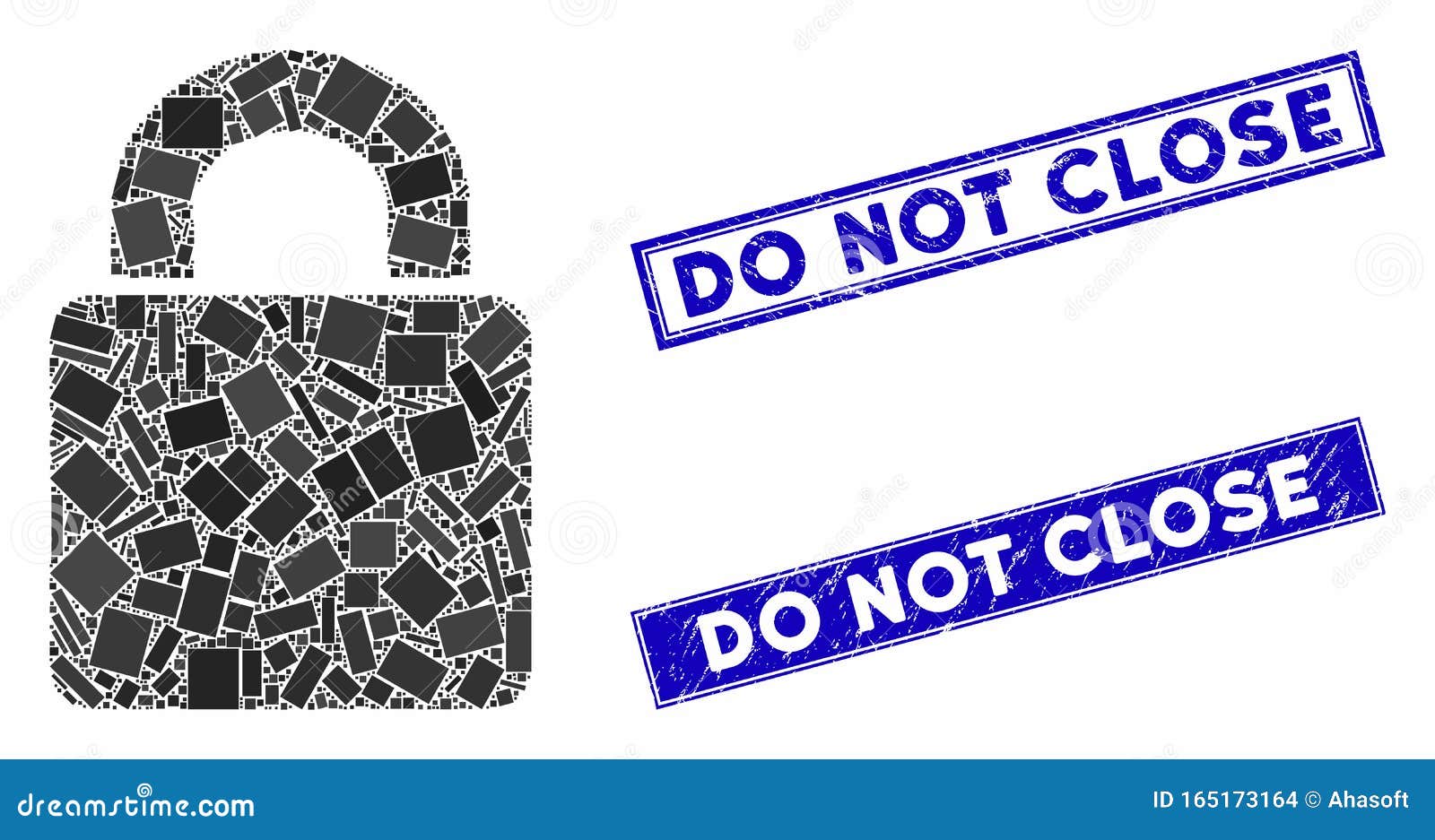 Lock Mosaic and Grunge Rectangle Do Not Close Stamps Stock Vector ...